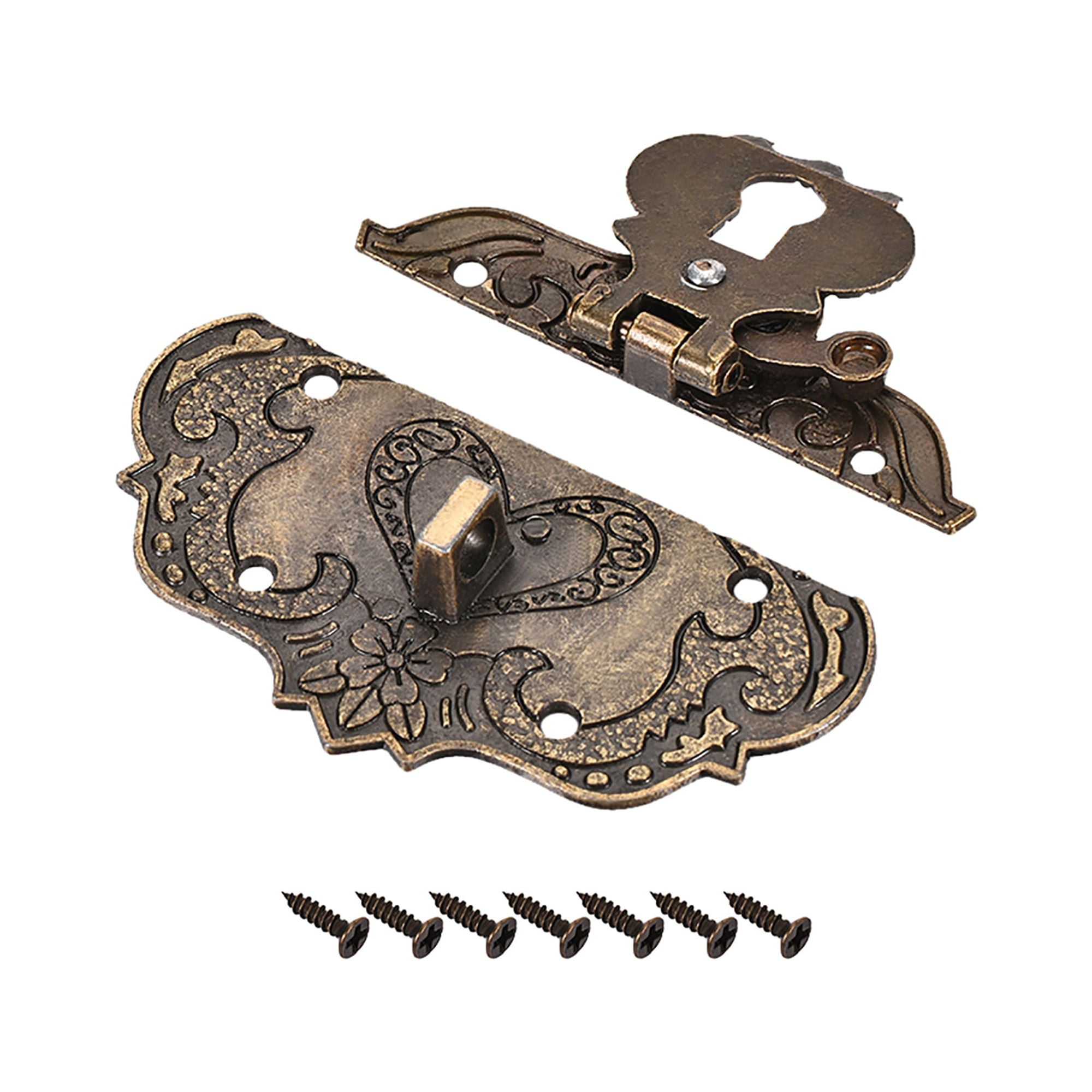 Unique Bargains Wood Case Box Hasp 76x56mm Closure Latches Hook w ...