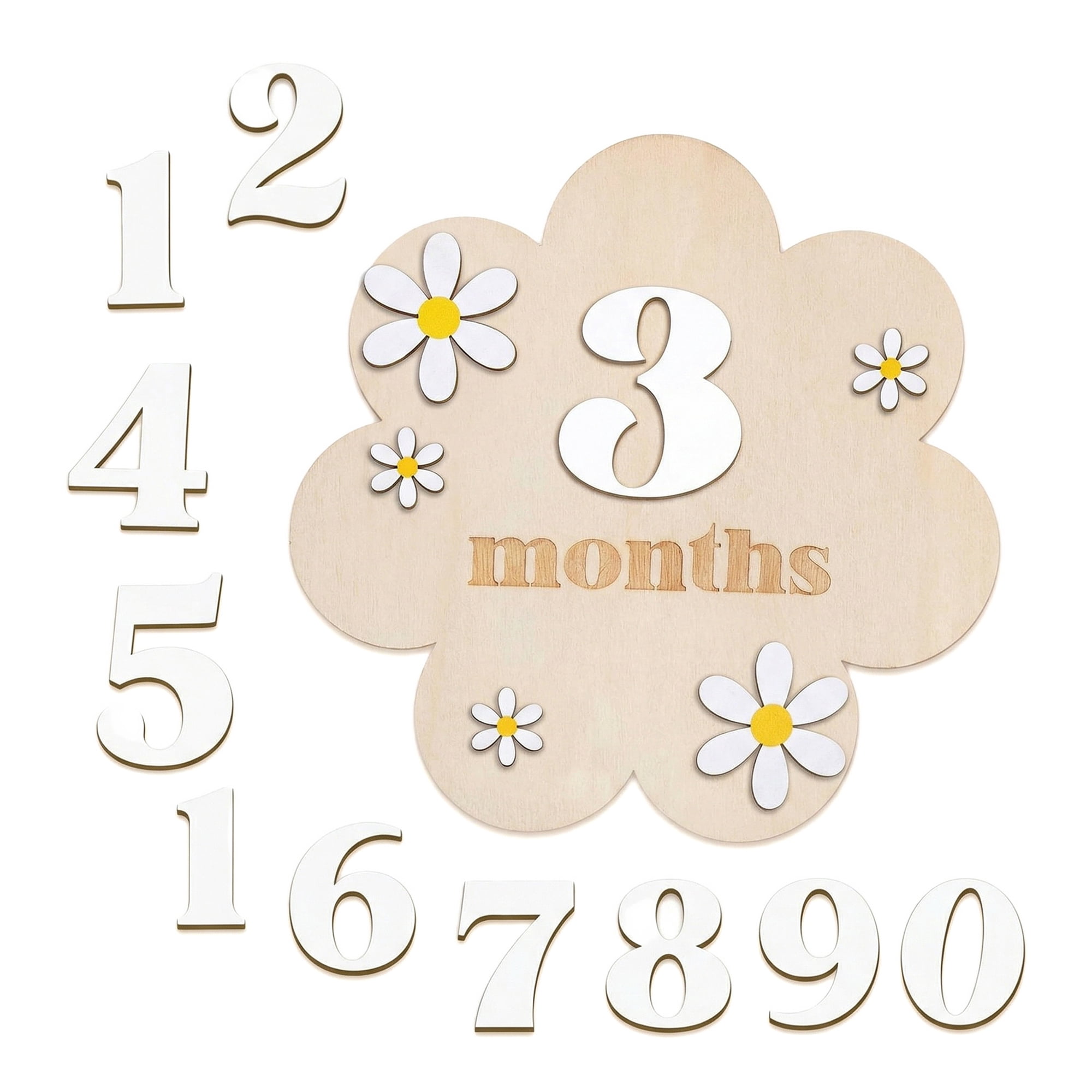 Unique Bargains Wooden Flower Wall Art Decor Layered Floral Wood Sign ...