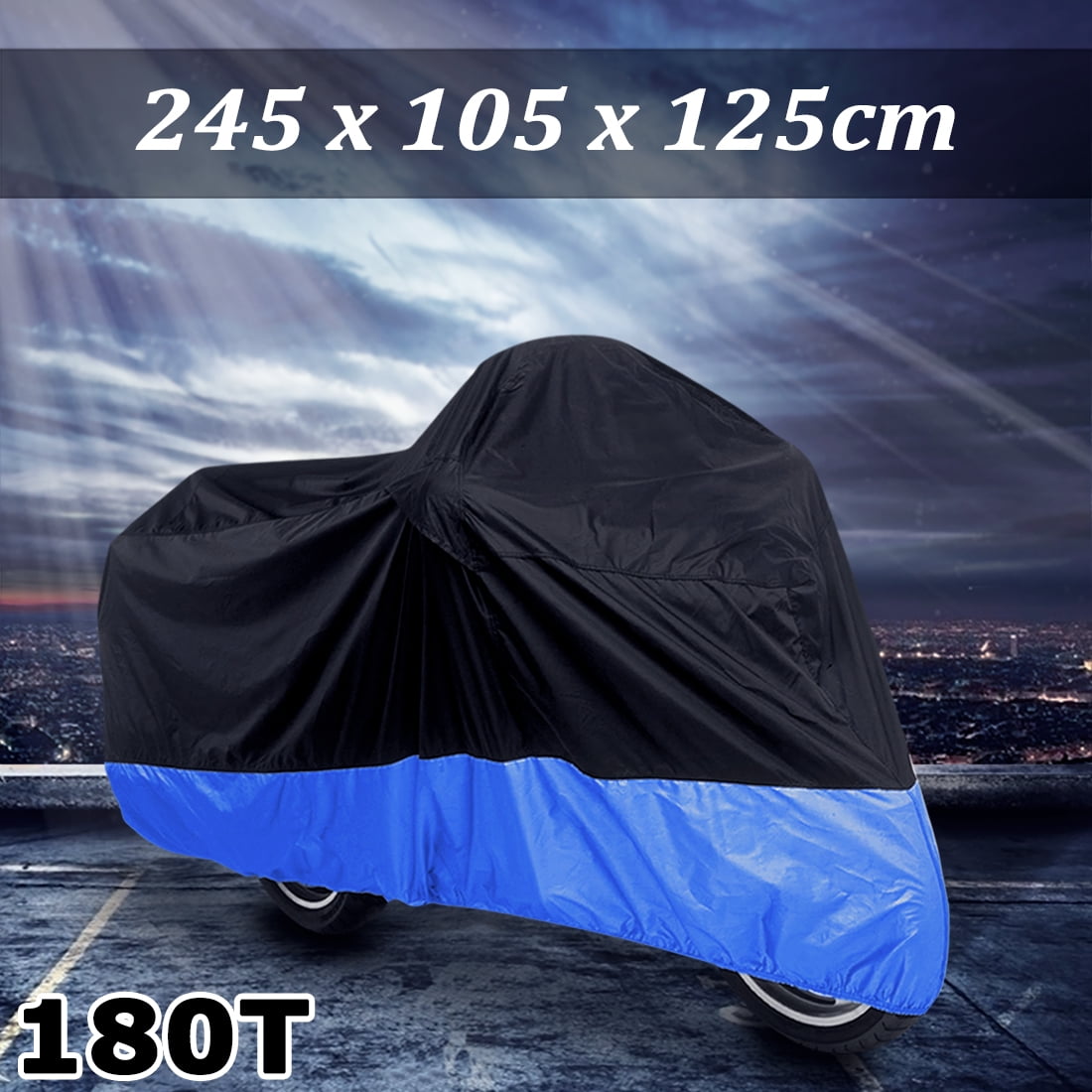 Unique Bargains XL 180T Motorcycle Cover Rain Dust Waterproof UV ...