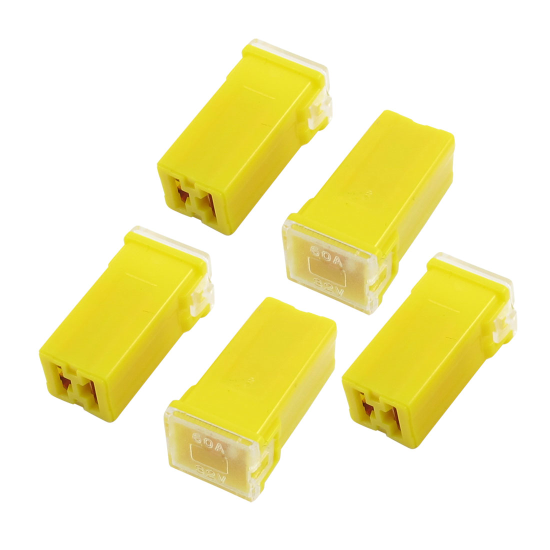Unique Bargains Yellow Plastic Shell Female PAL Fuse 60A for Automotive ...
