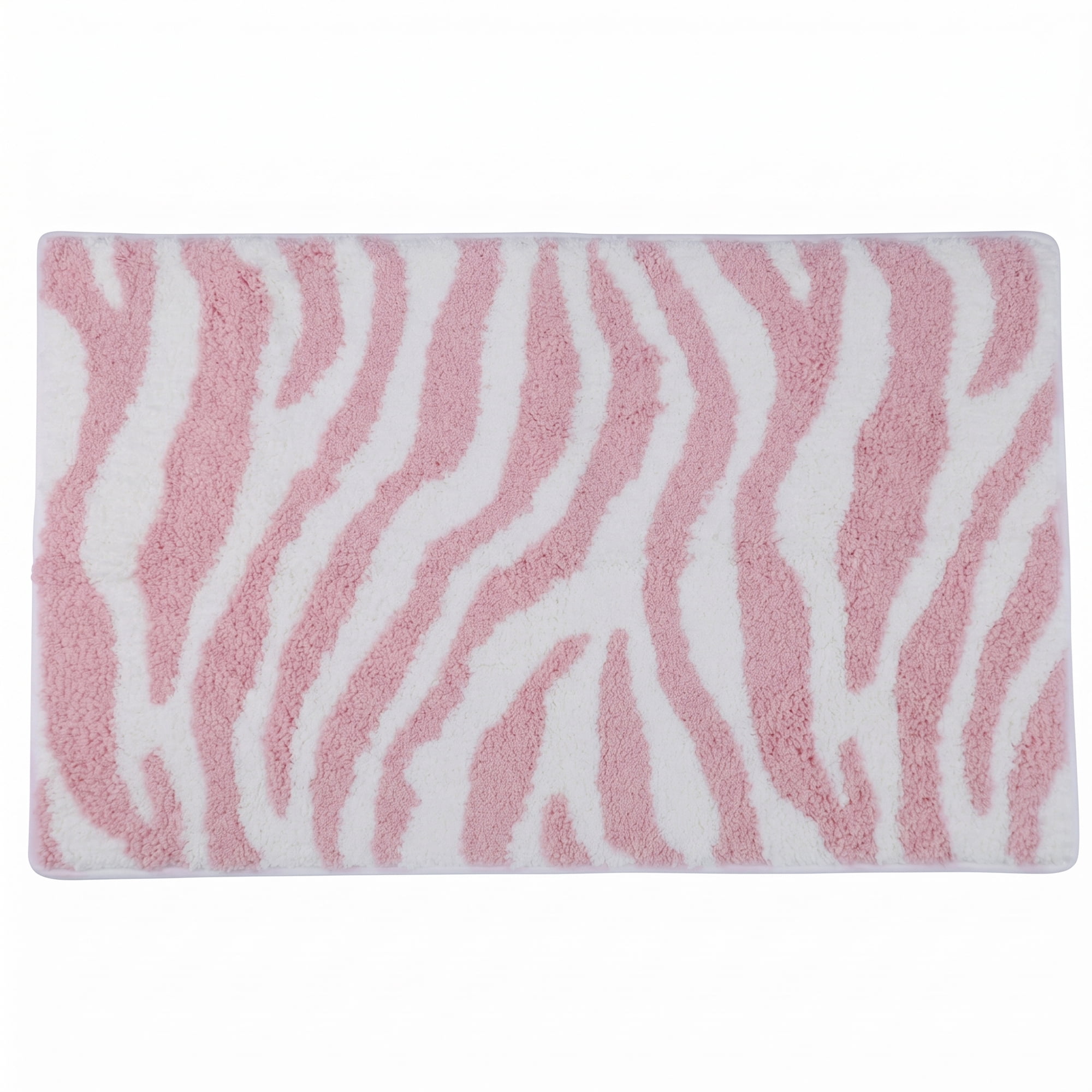 Unique Bargains Zebra Print Absorbent Non Slip Machine Washable Bath ...
