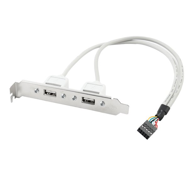 Unique BargainsPC Motherboard USB2.0 9Pin Header to 2 Ports A Female ...