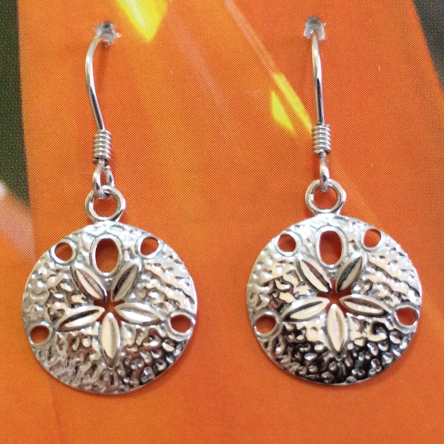 Unique Beautiful Hawaiian Sand Dollar Earring, Sterling Silver Sand ...