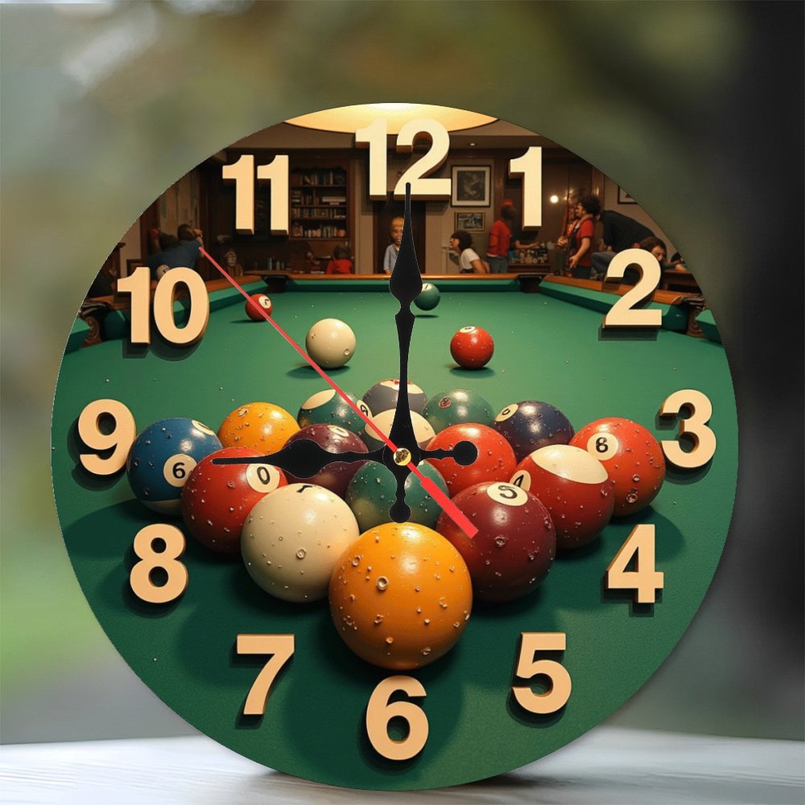 Unique Billiard Clock Wall Decor Pool Table Game Room Art 10-Inch ...