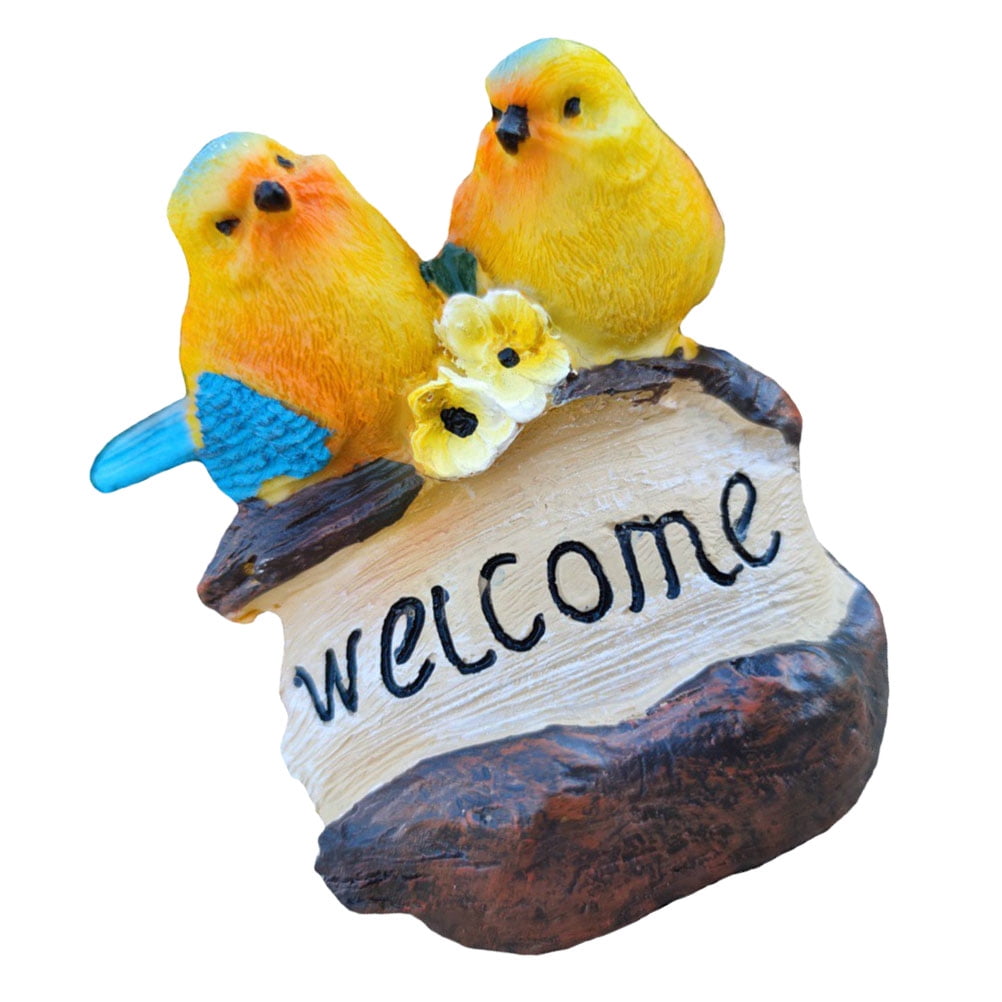 Unique Bird Garden Decor Welcome Sign Sculptures Statues for Yard Patio ...