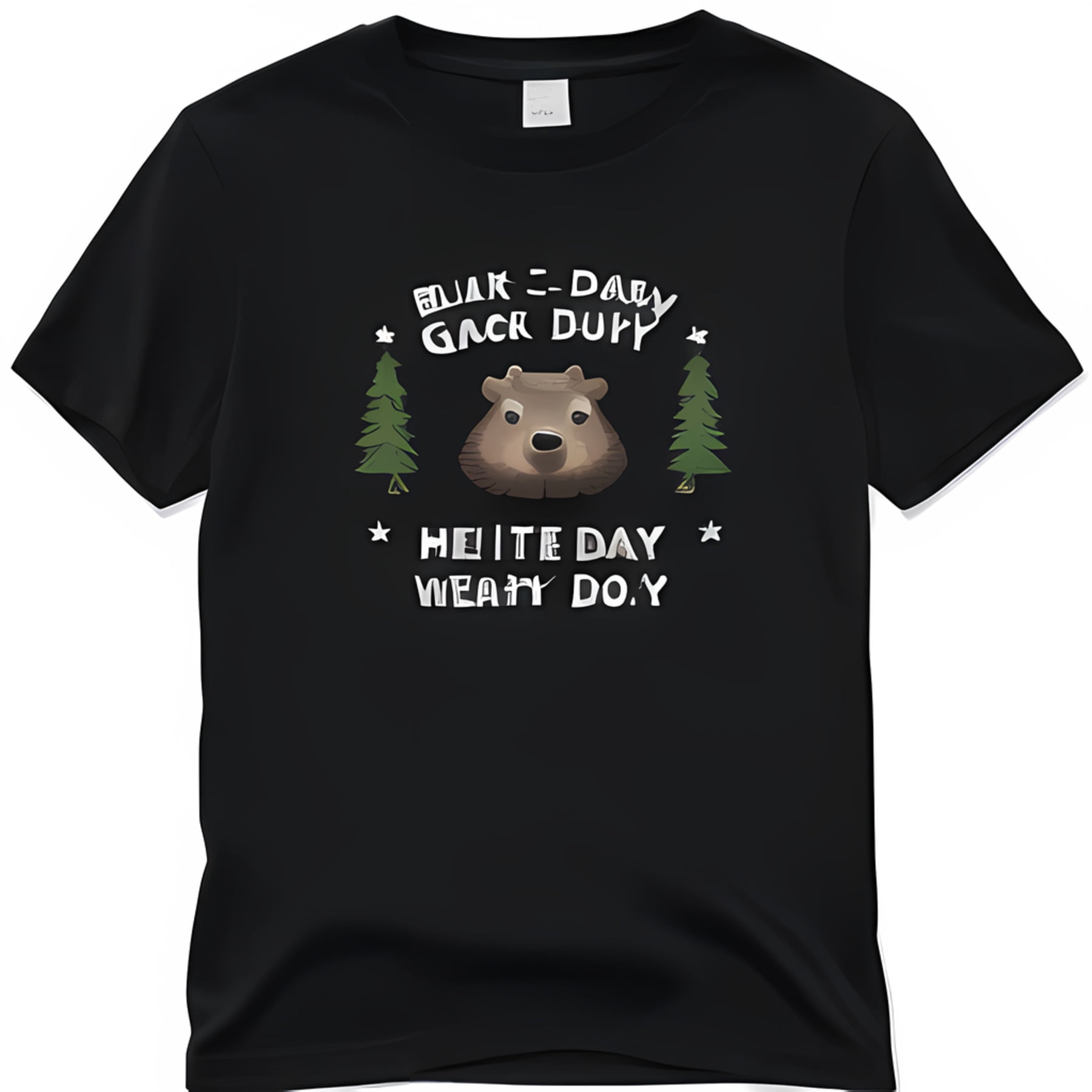 Unique Black T-Shirt: Cute Wombat in Green Leaves Design Perfect for ...