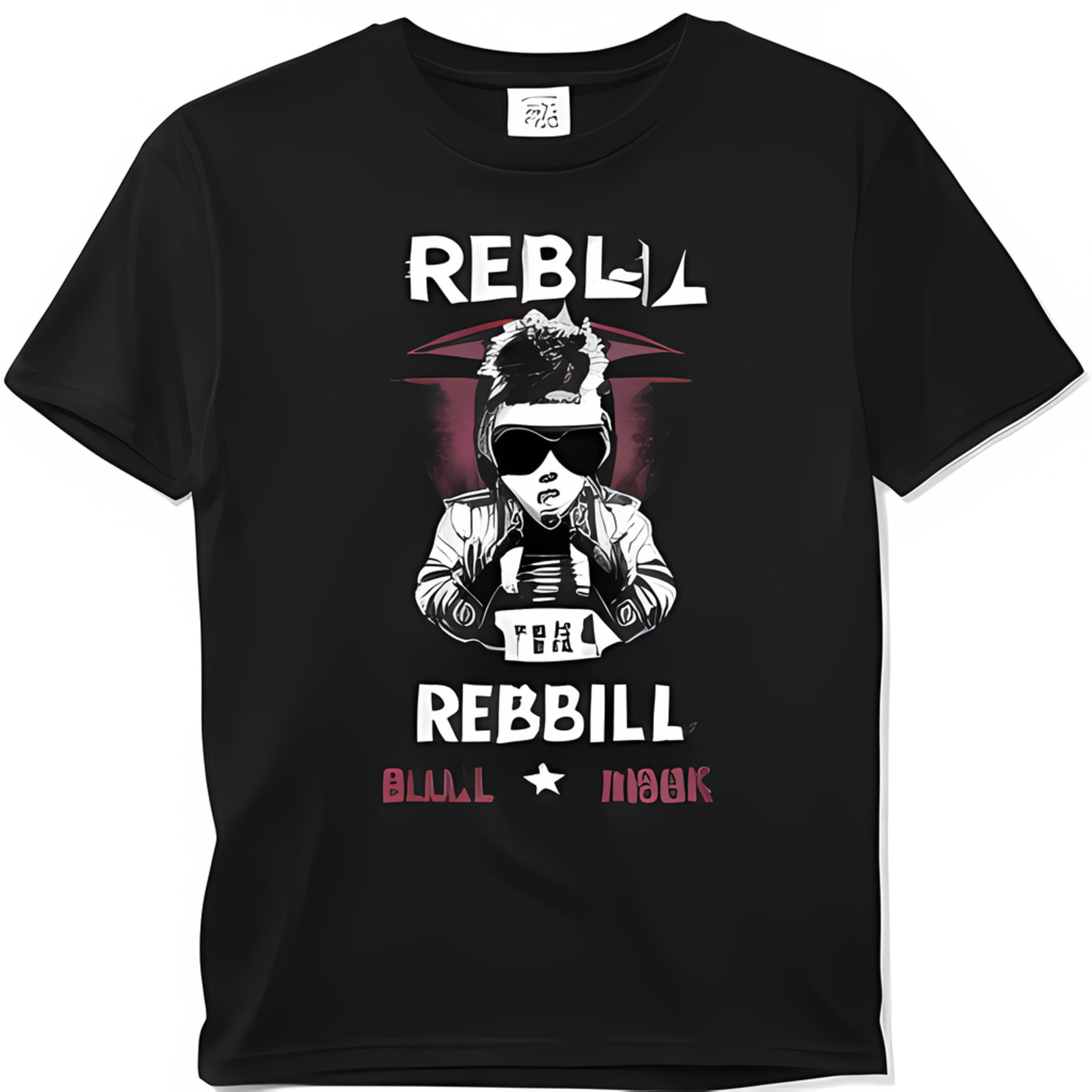 Unique Black T-Shirt: REBBIGK Little Boy Rapper Graphic Typography ...