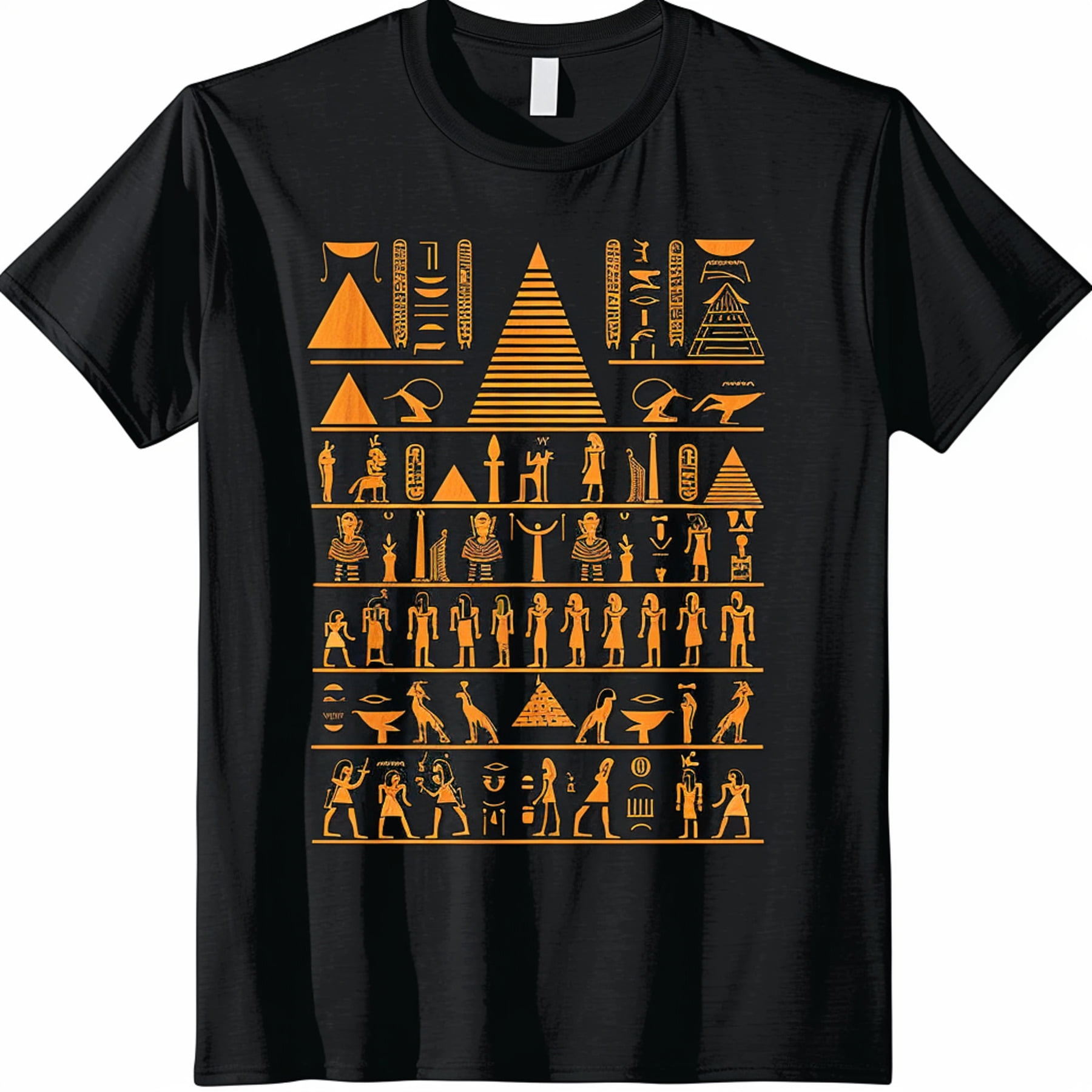 Unique Black T Shirt with Ancient Egyptian Hieroglyphs & African ...