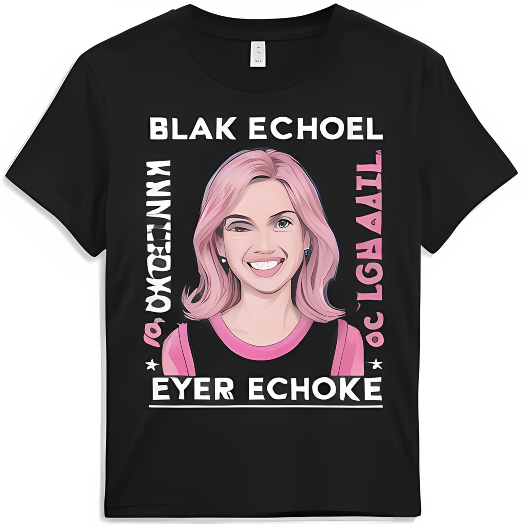 Unique Black T-Shirt with 'BLak EZY' Text and Mandy Rose Portrait Fun ...