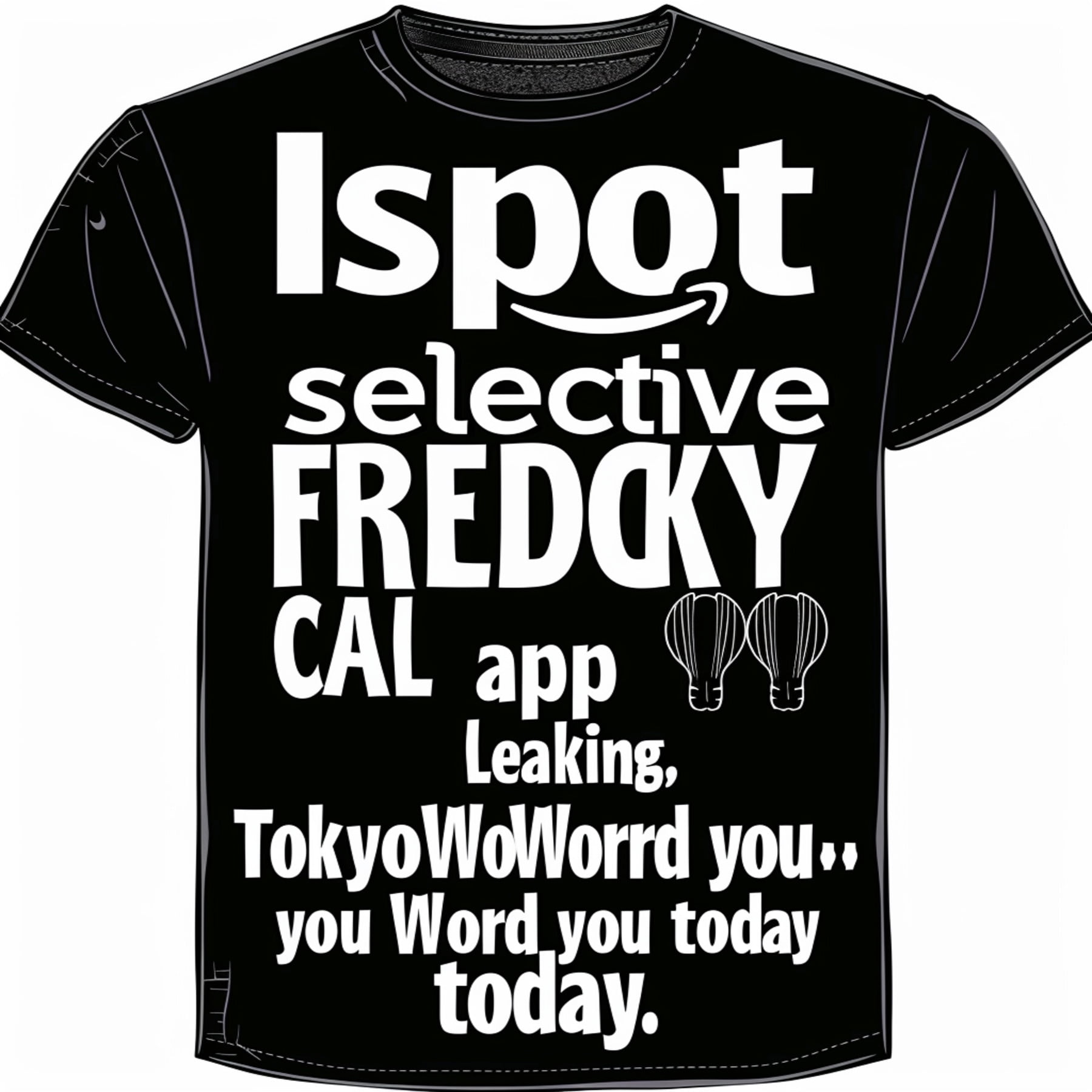 Unique Black T Shirt with Bold 'Ispot Selective Leaking ' Design ...