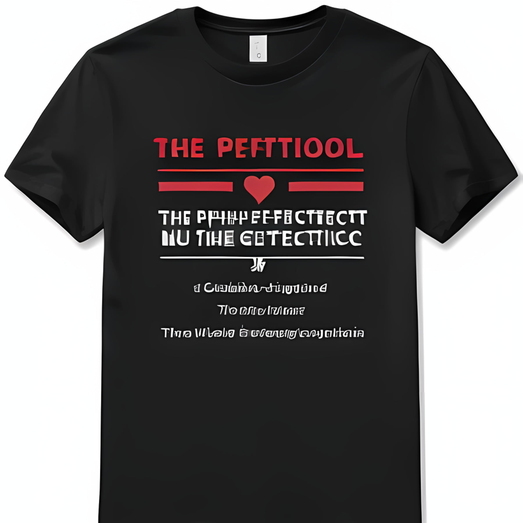 Unique Black T-Shirt with Bold 'THE P/chart effect' Design and Heart ...