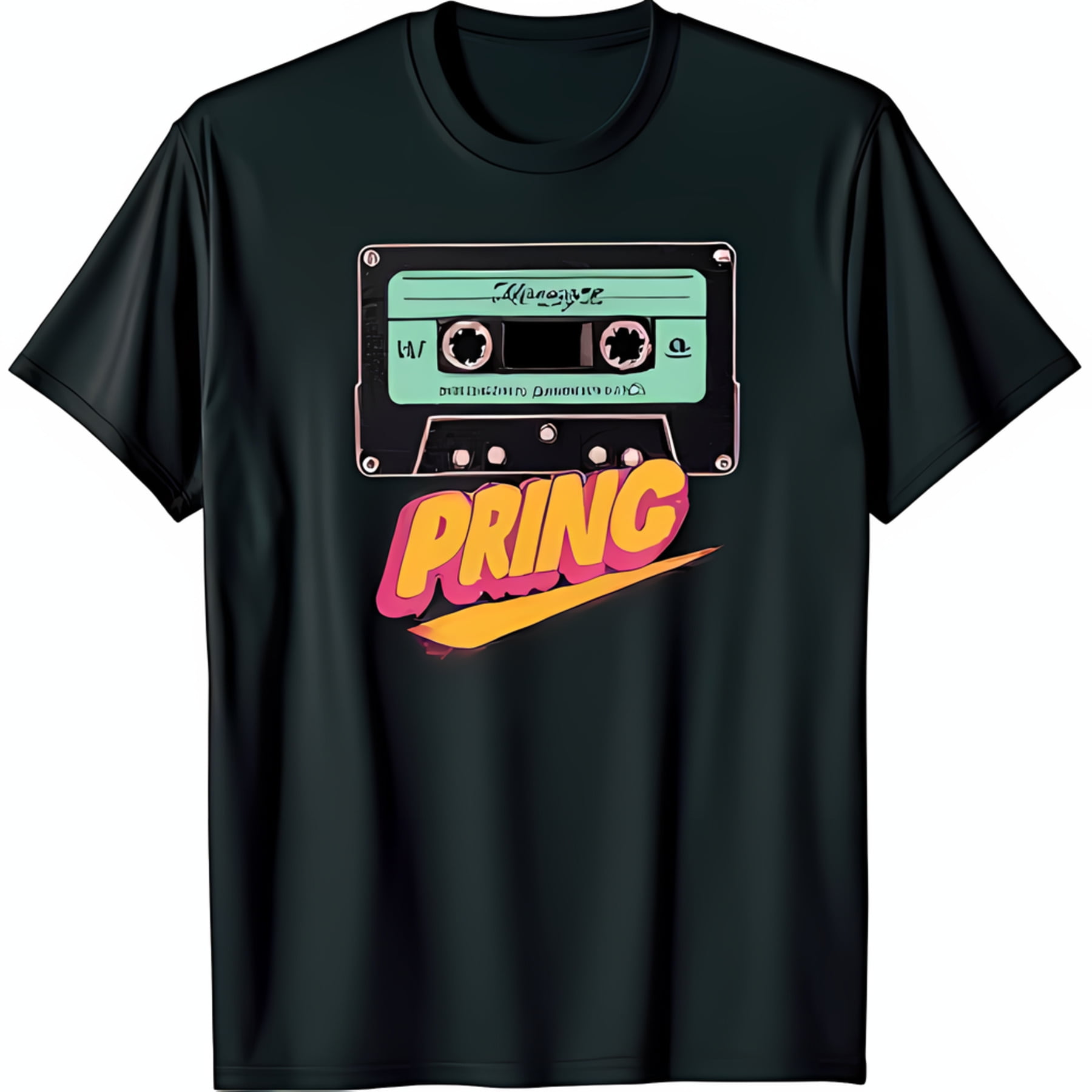 Unique Black T-Shirt with Eye Catching Retro Music Graphic - Walmart.com