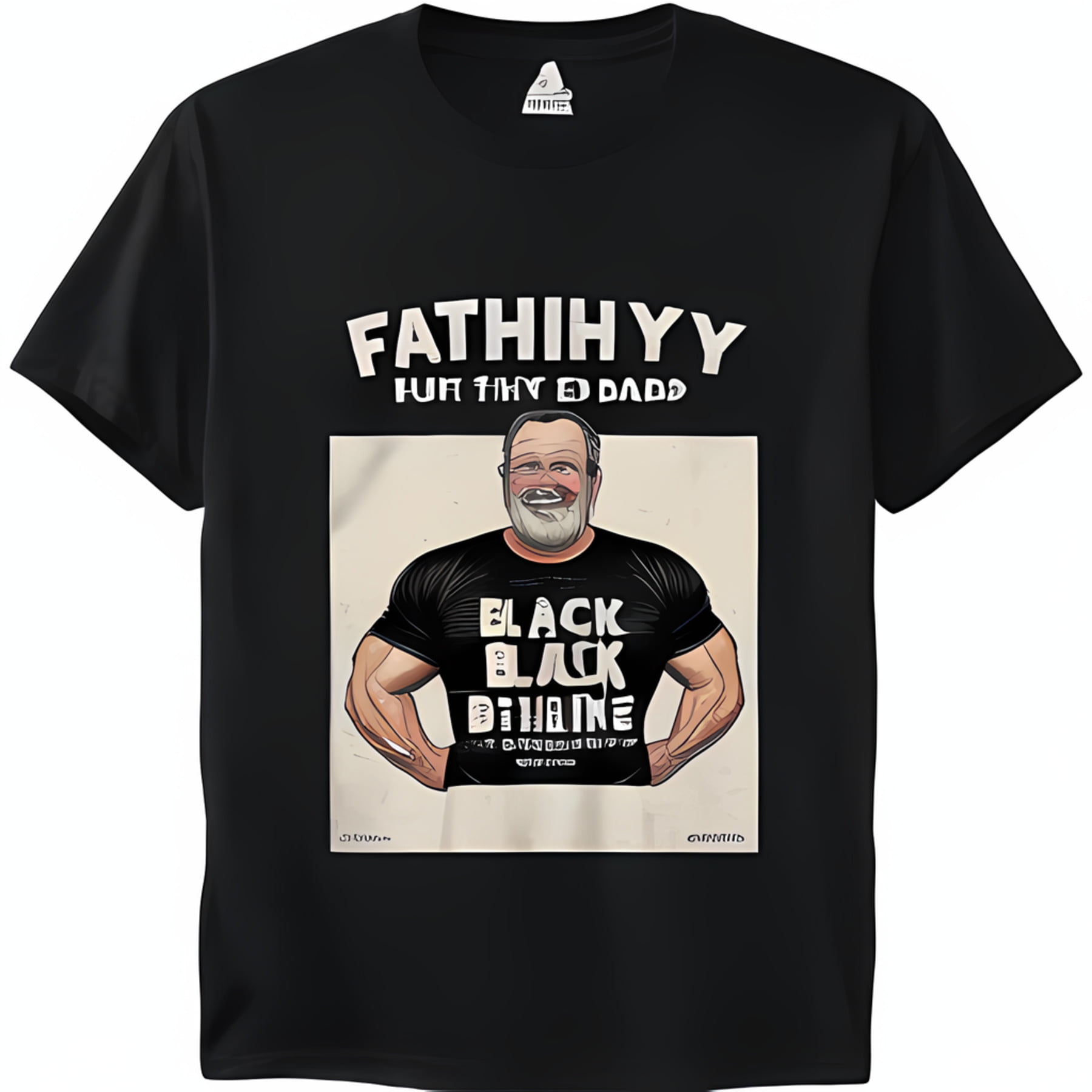 Unique Black T-Shirt with Hilarious Dad Graphic Muscular Chest Big ...