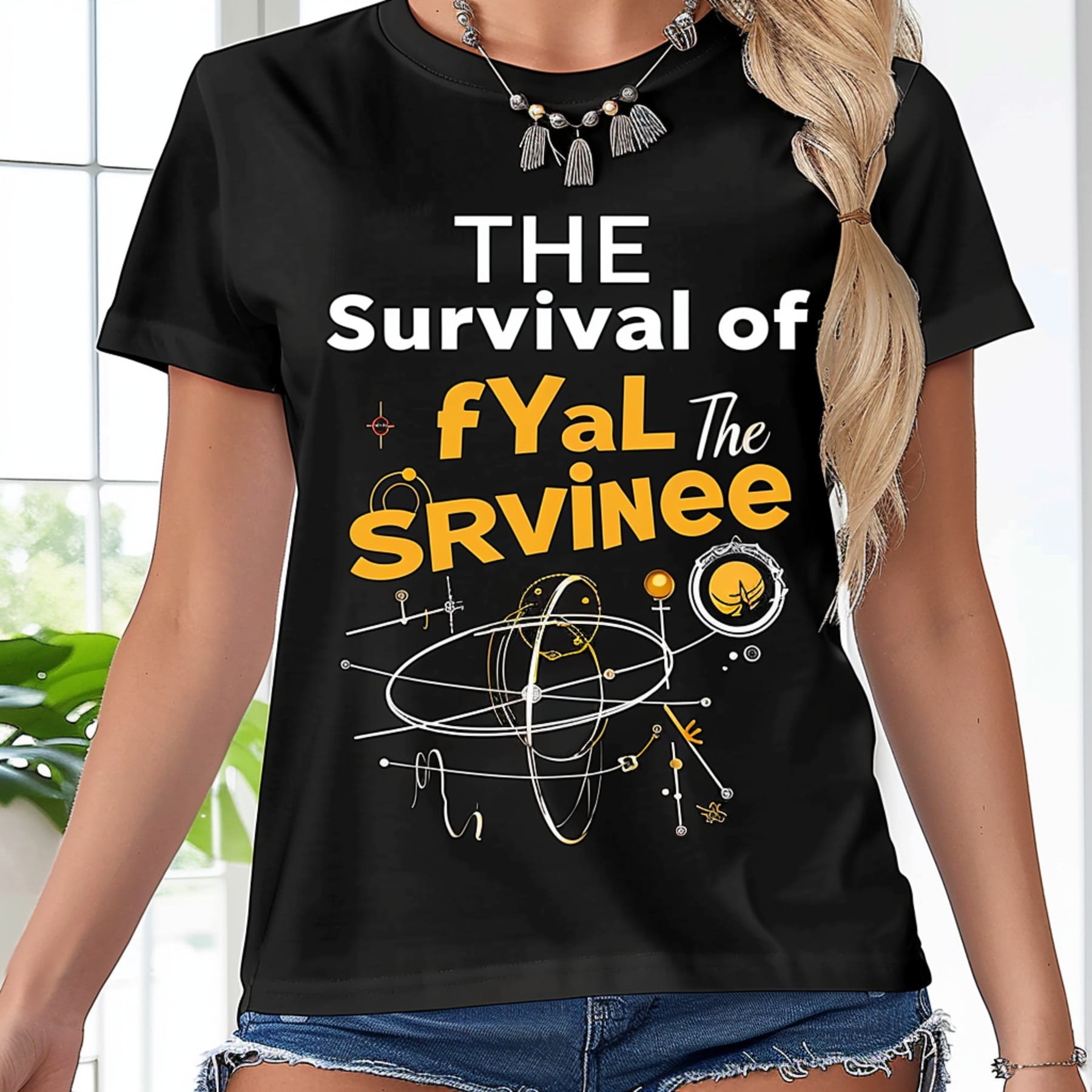 Unique Black T Shirt with Physics Symbols & Abstract Art Stand Out from ...