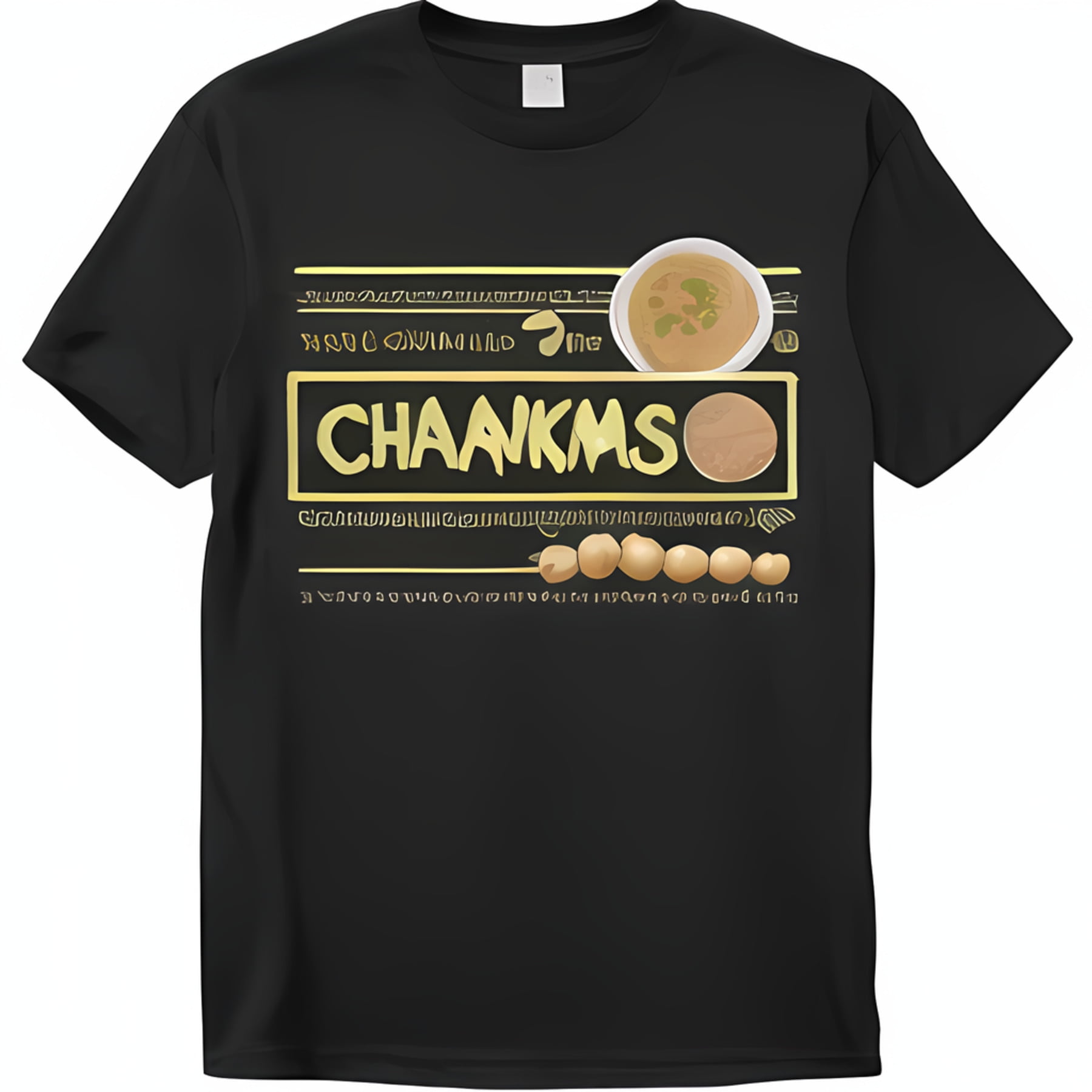 Unique Black T-Shirt with 'Scriptions to Chakram' Design Iconic Bar ...