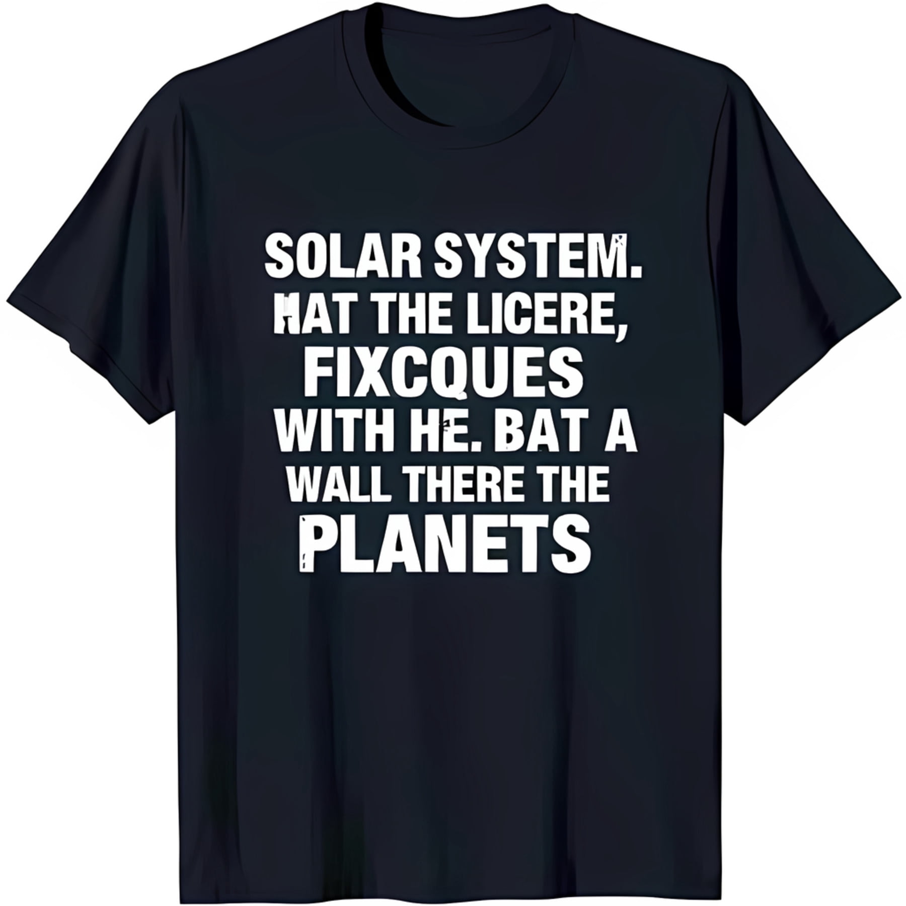 Unique Black T-Shirt with Solar System Graphic Fun Planetary Design ...