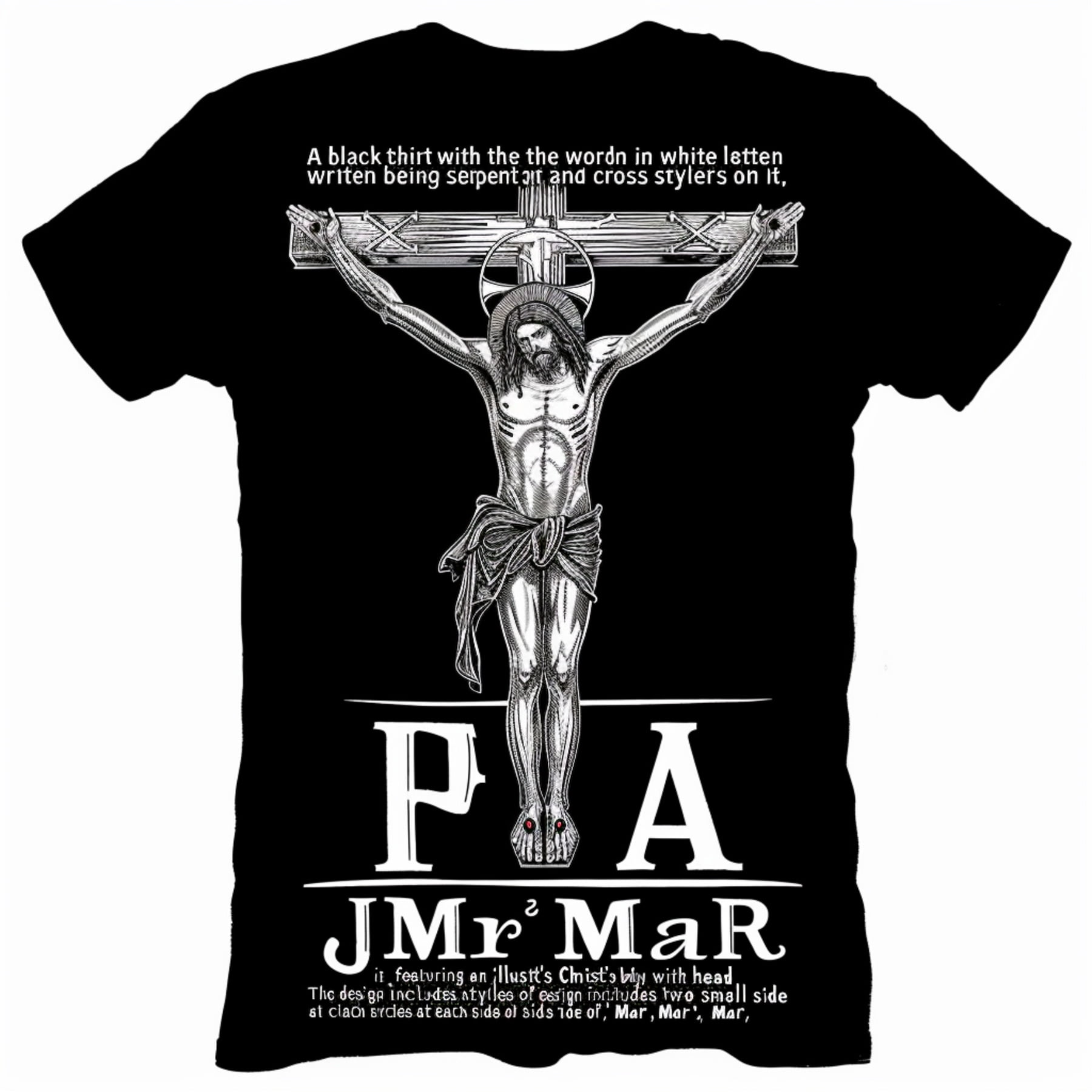 Unique Black TShirt Design Featuring 'Fais Mar' and SerpentCross ...