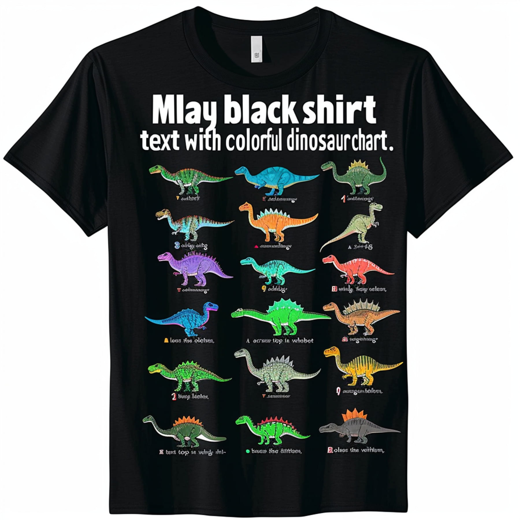 Unique Black Tee with Colorful Dino Alphabet Chart MY Dinosaur Font Fun ...