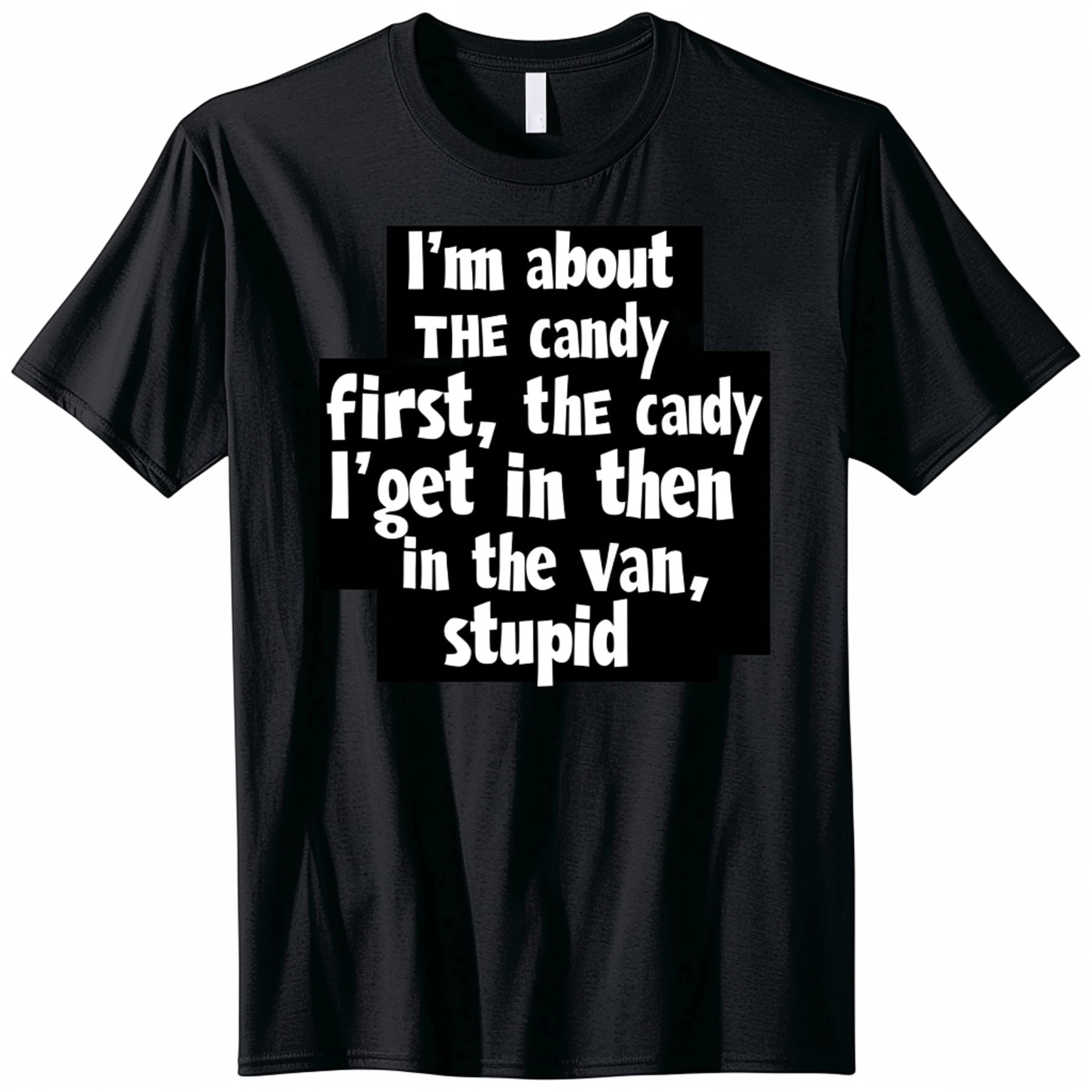 Unique Black Tee with Humorous Quote White Text VX_FLK Style Men's ...