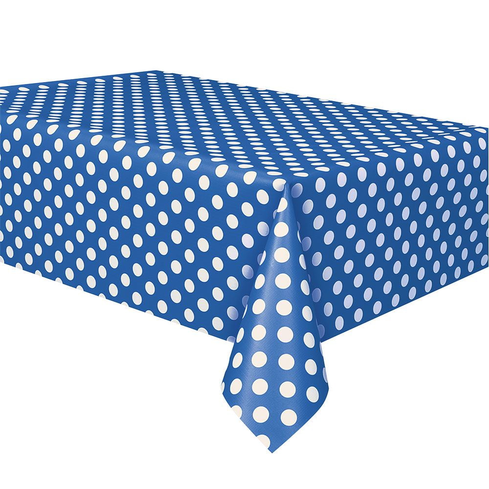 Unique Black and White Polka Dot Plastic Tablecloth, 54" x 108 ...
