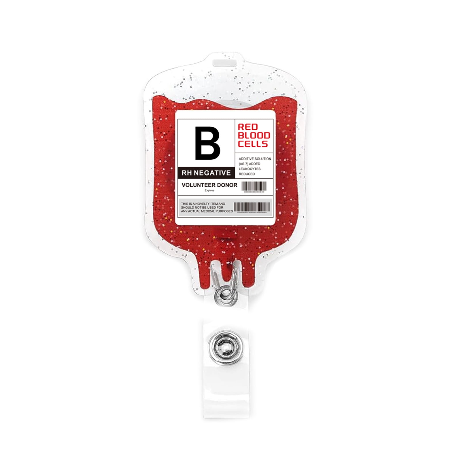 Unique Blood Bag Shape Badge Reel Clip Business Card Holder Acrylic ...