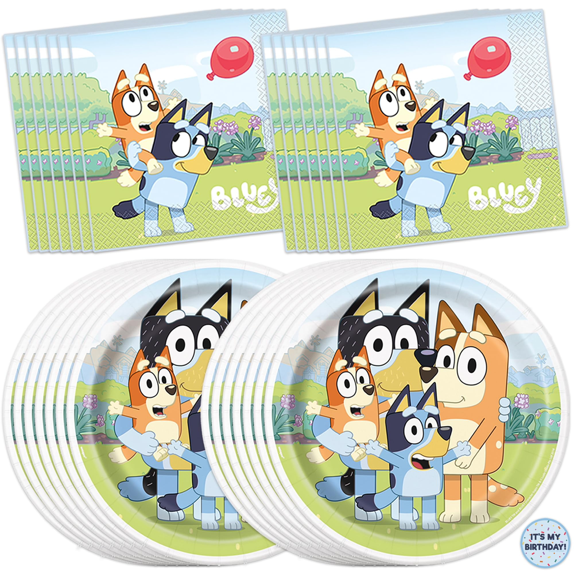 Unique Bluey Birthday FEV6 Party Supplies | Serves 16 | Bluey Party ...