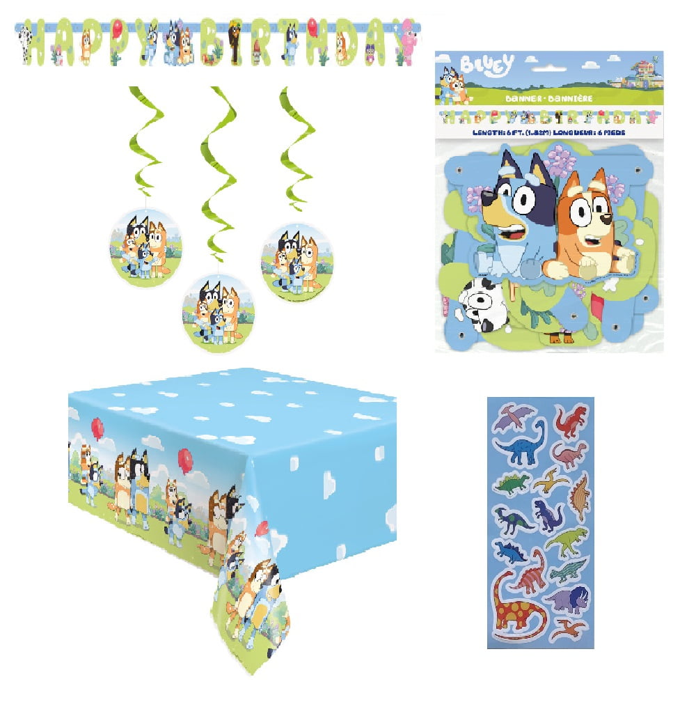 Unique Bluey Birthday Birthday Party Decoration Bundle includes 1 Happy ...