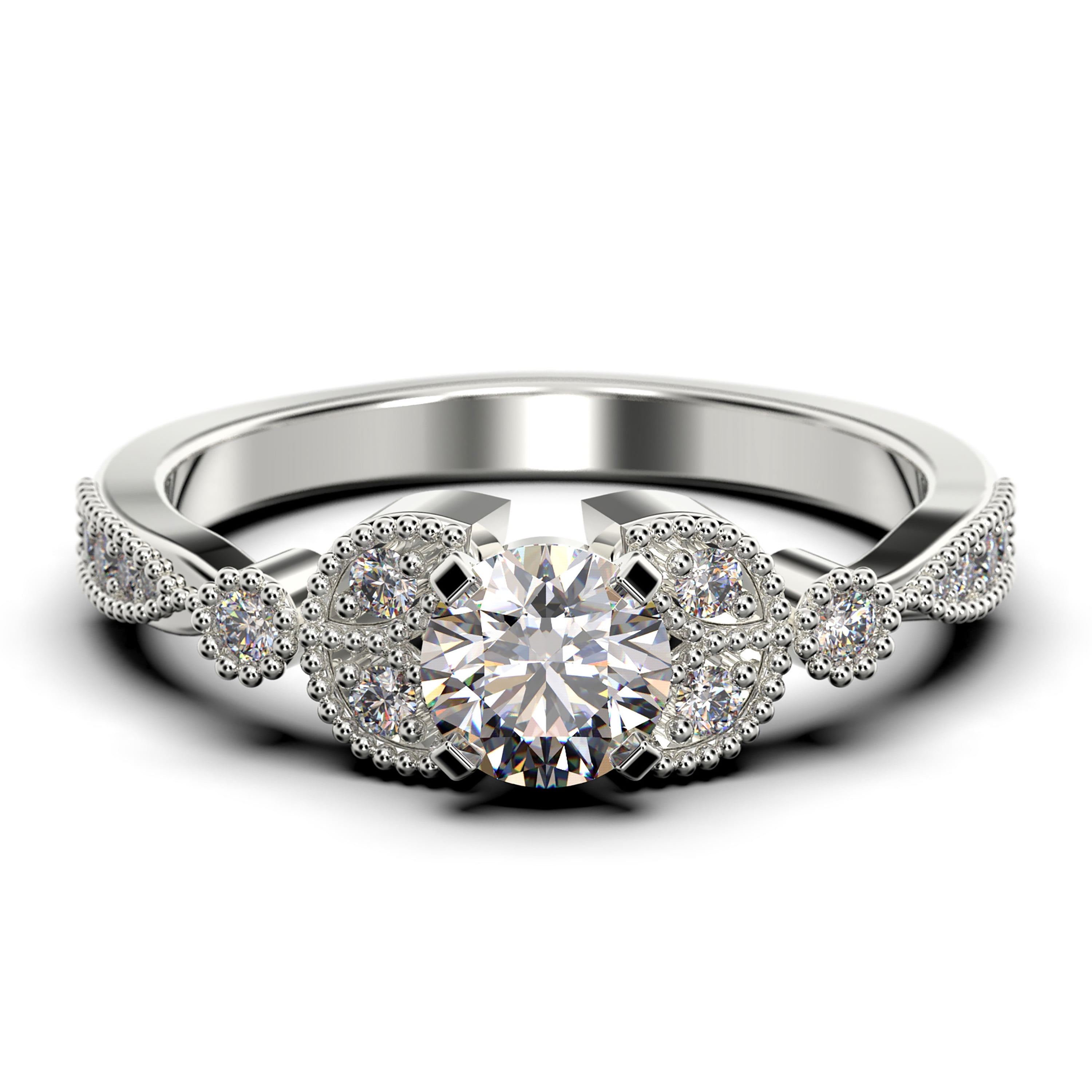 Unique Boho & Hippie 1.50 Carat Round Cut Diamond Moissanite Engagement ...