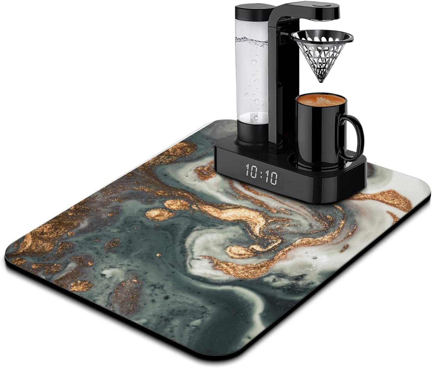 Unique Boho Marble Texture Eastern Kitchen Mats Absorbent Coffee Mats ...
