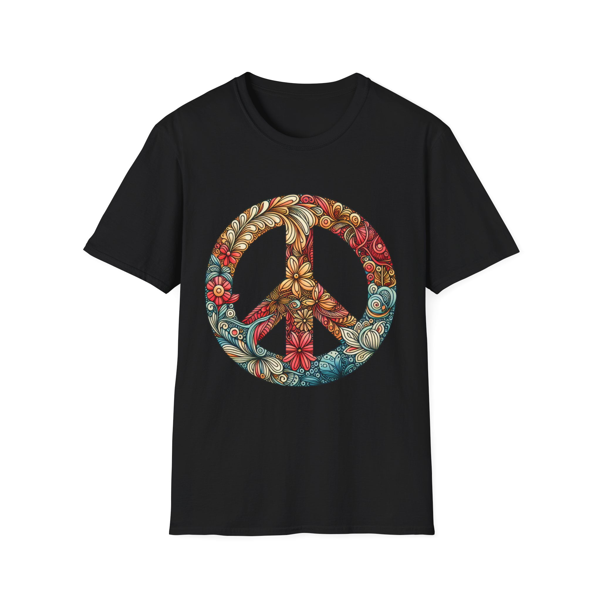 Unique Boho Peace Sign Tee for Adults - 5 Color Options - Walmart.com