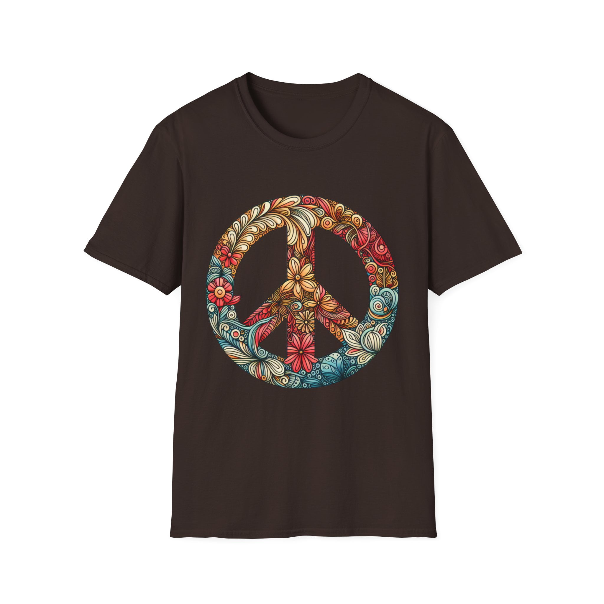 Unique Boho Peace Sign Tee for Adults - 5 Color Options - Walmart.com