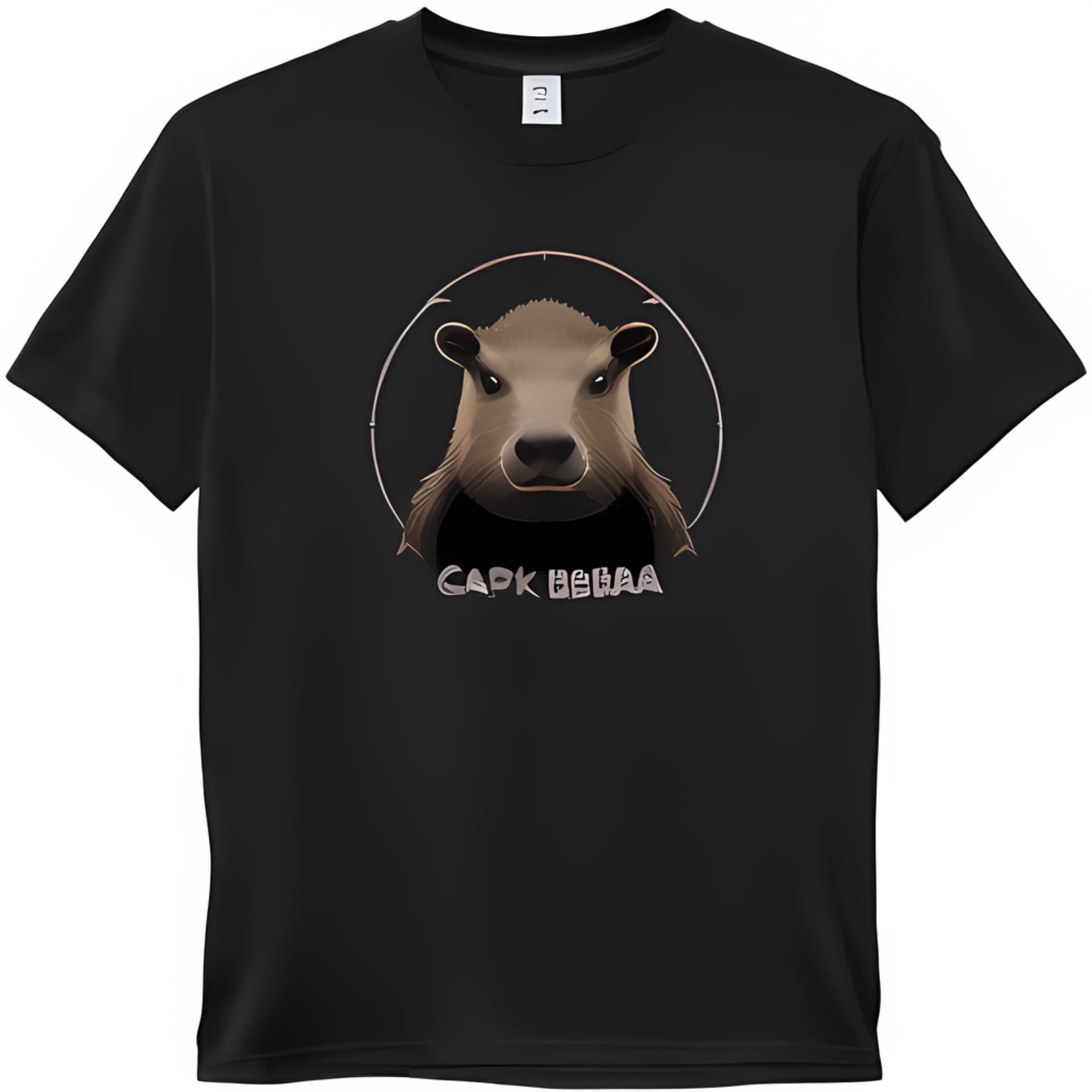 Unique Capybara Graphic Design Black T-Shirt with 'capk bebaan' and ...