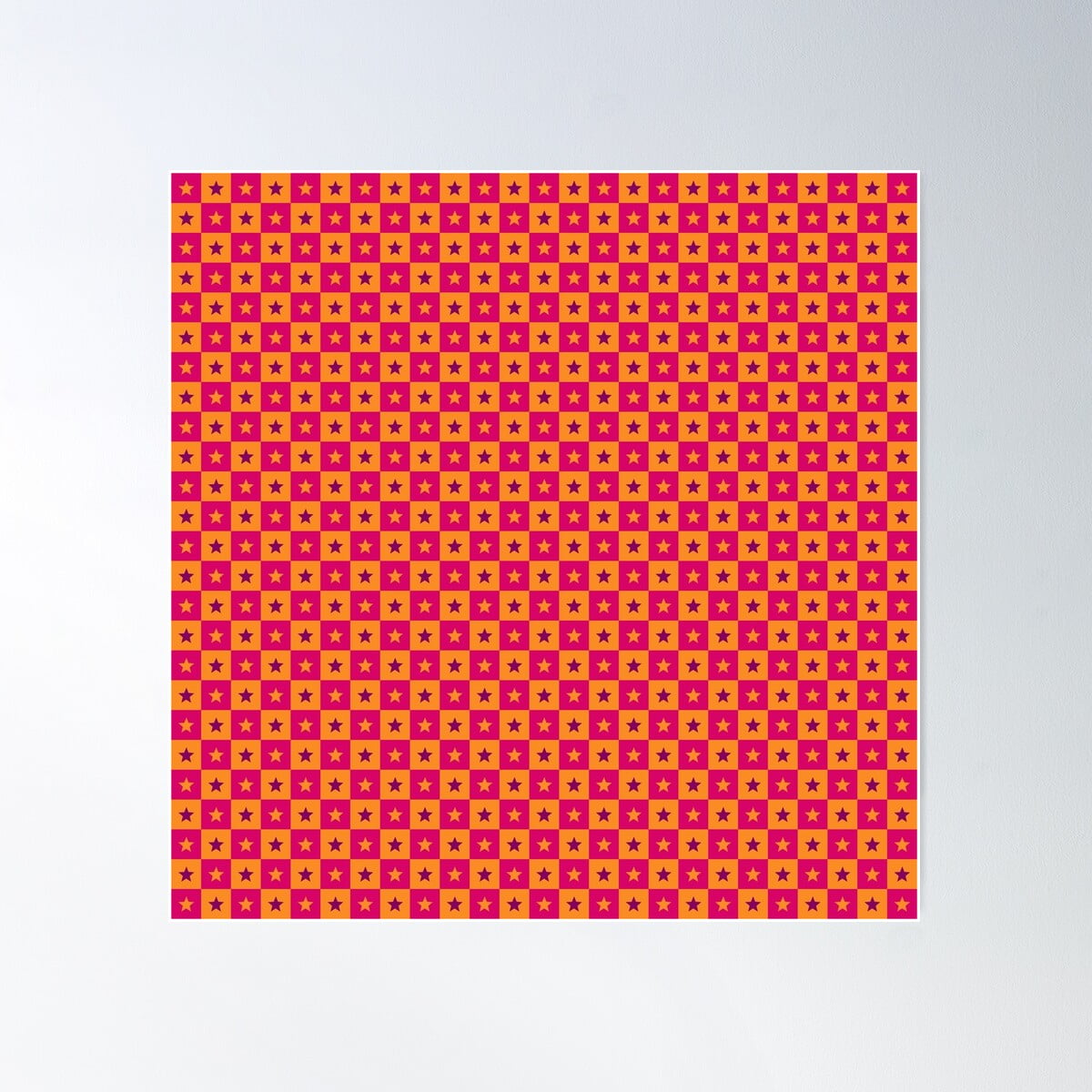 Unique Checkerboard With Bold Grid Style Red Poster Wall Art, Modern ...