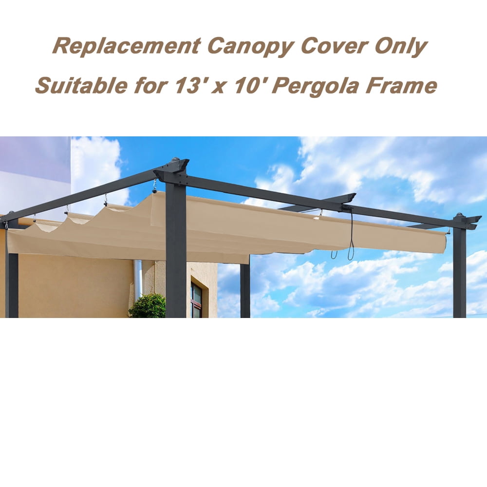 Unique Choice Replacement Pergola Canopy Cover Top Fabric Suitable for 13' x 10' Pergola,Khaki ...