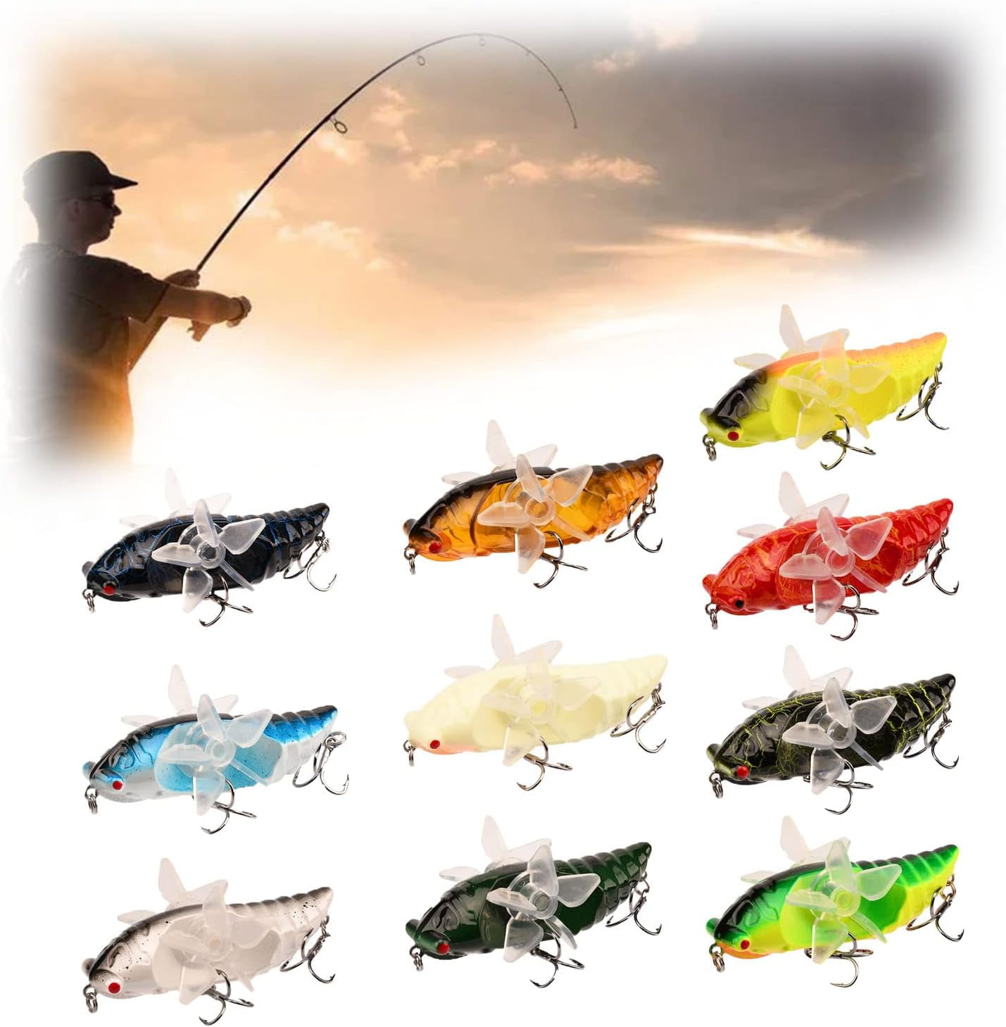 Unique Cicada Topwater Fishing Lure,Bionic cicada Shaped Fishing Lures ...