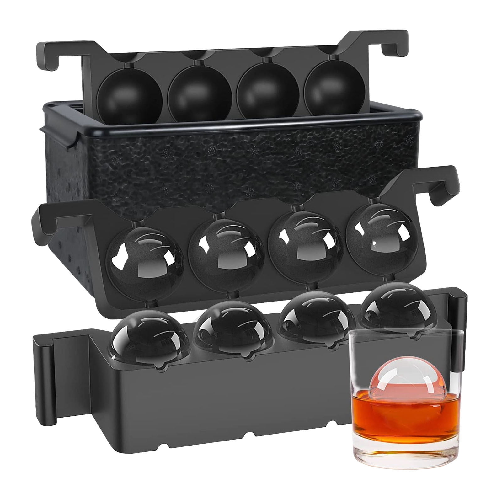 Unique Clear Ice Ball Maker Mould,8 Cavity Ice Cubes Mould,2 Inch Round ...