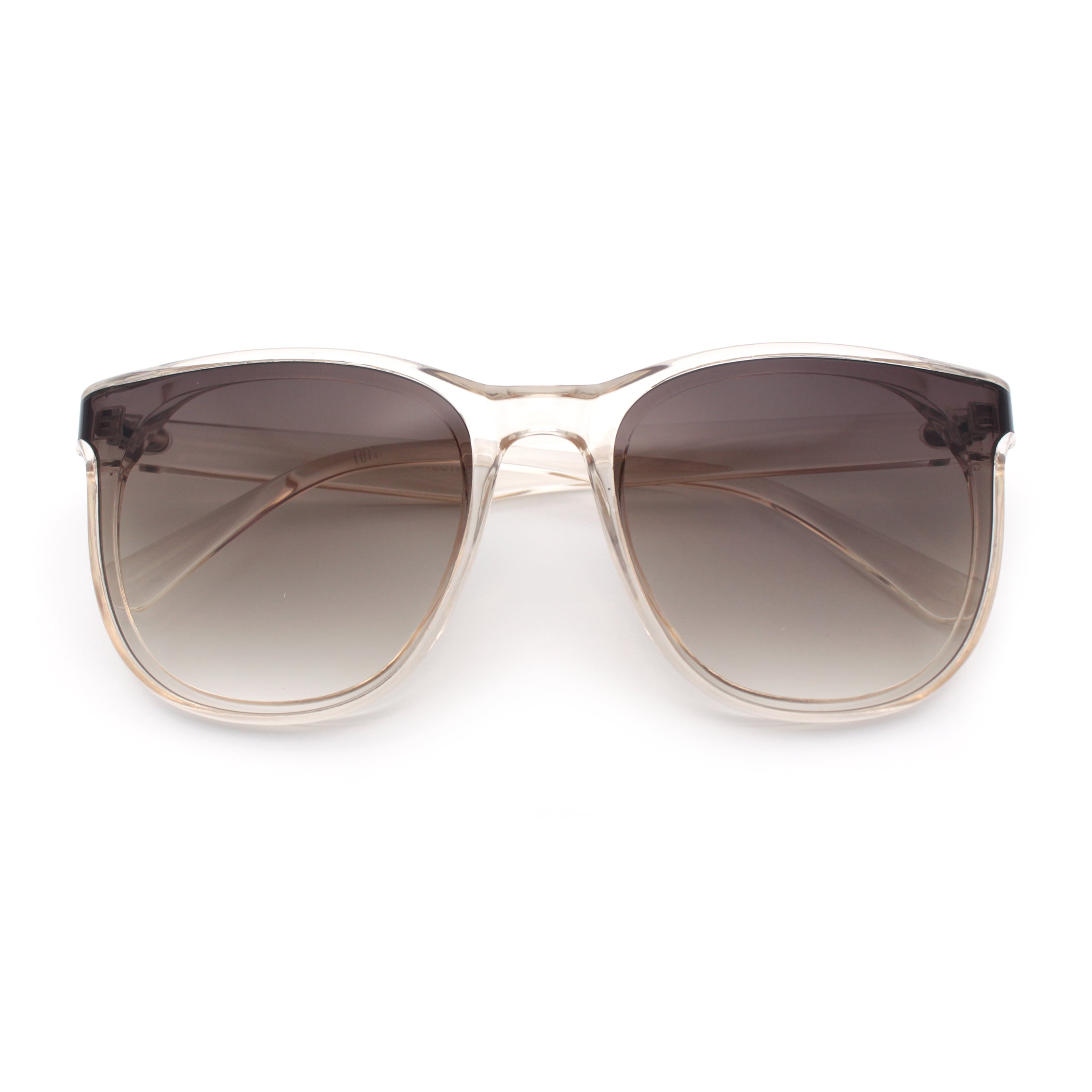 Unique Curved Inset Lens Horn Rim Plastic Retro Hipster Sunglasses ...