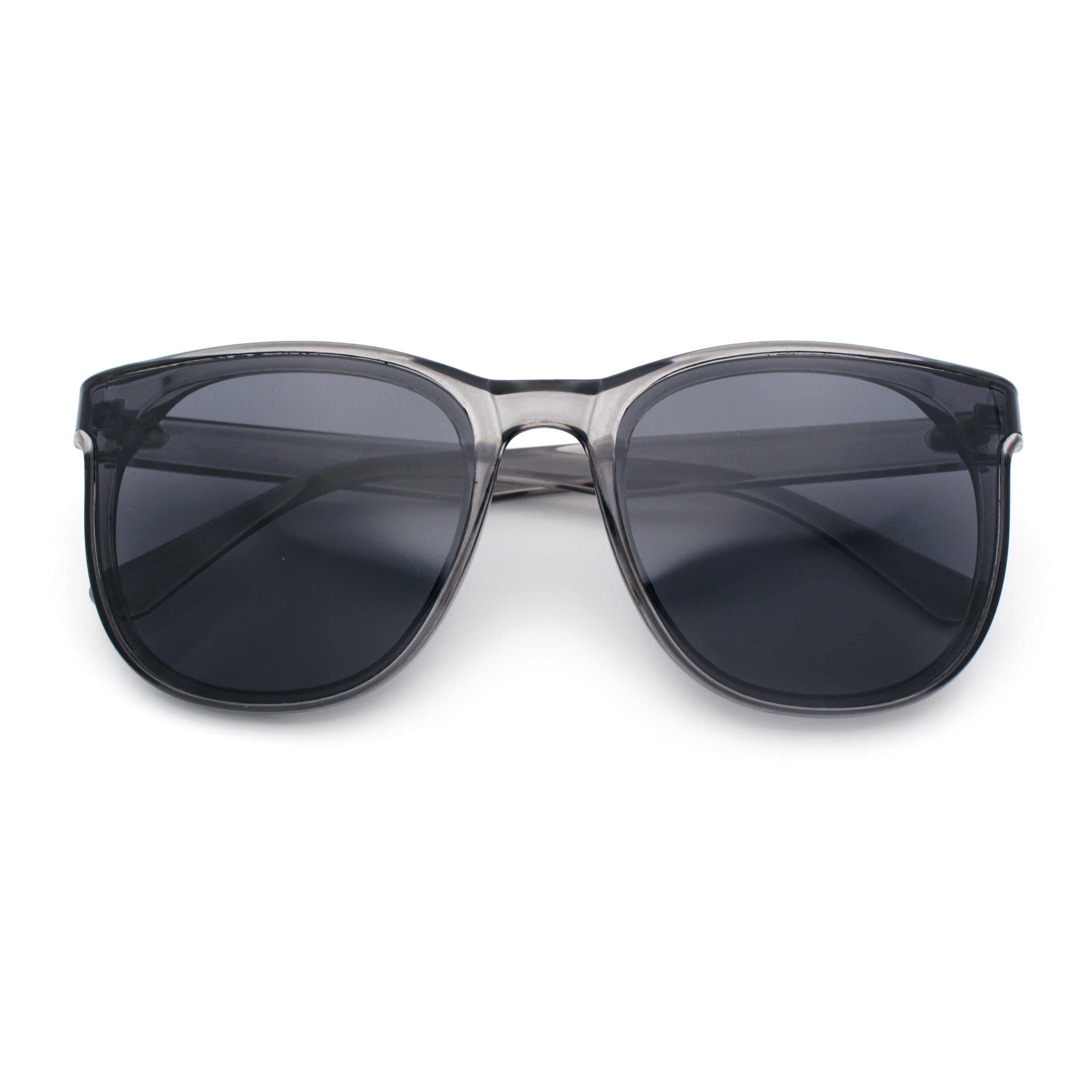 Unique Curved Inset Lens Horn Rim Plastic Retro Hipster Sunglasses ...