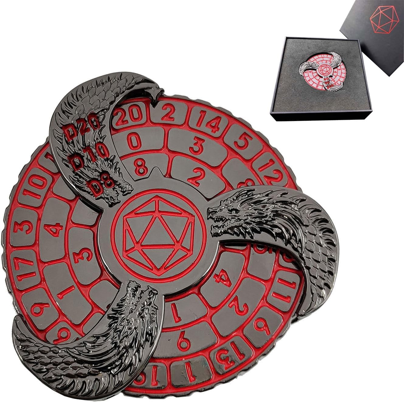DND Roulette Dice Spinner D20 Dungeons and Dragons Dice Set, Cool Metal ...