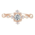 AFFY Unique Dainty White Diamond Snowflake Ring in 14k Solid Rose Gold ...