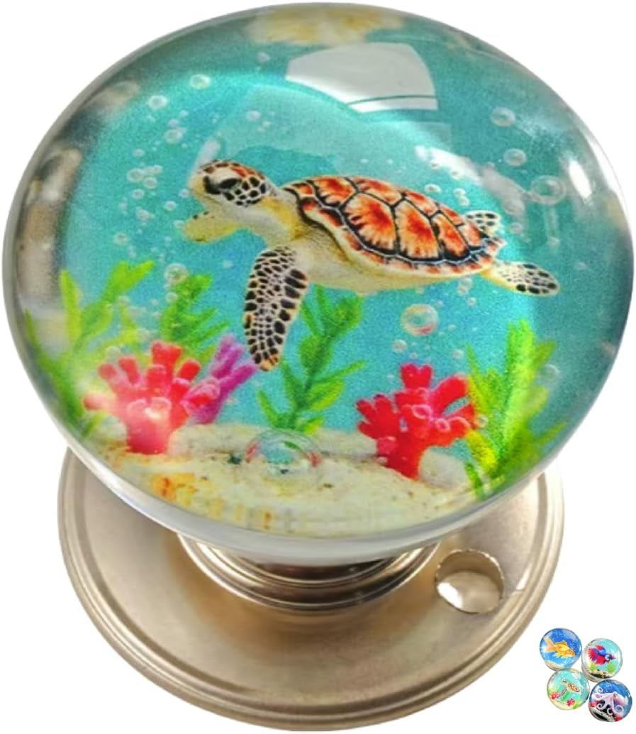 Unique Decorative Door Handle Retro Round Resin Epoxy Flower Door Knob ...
