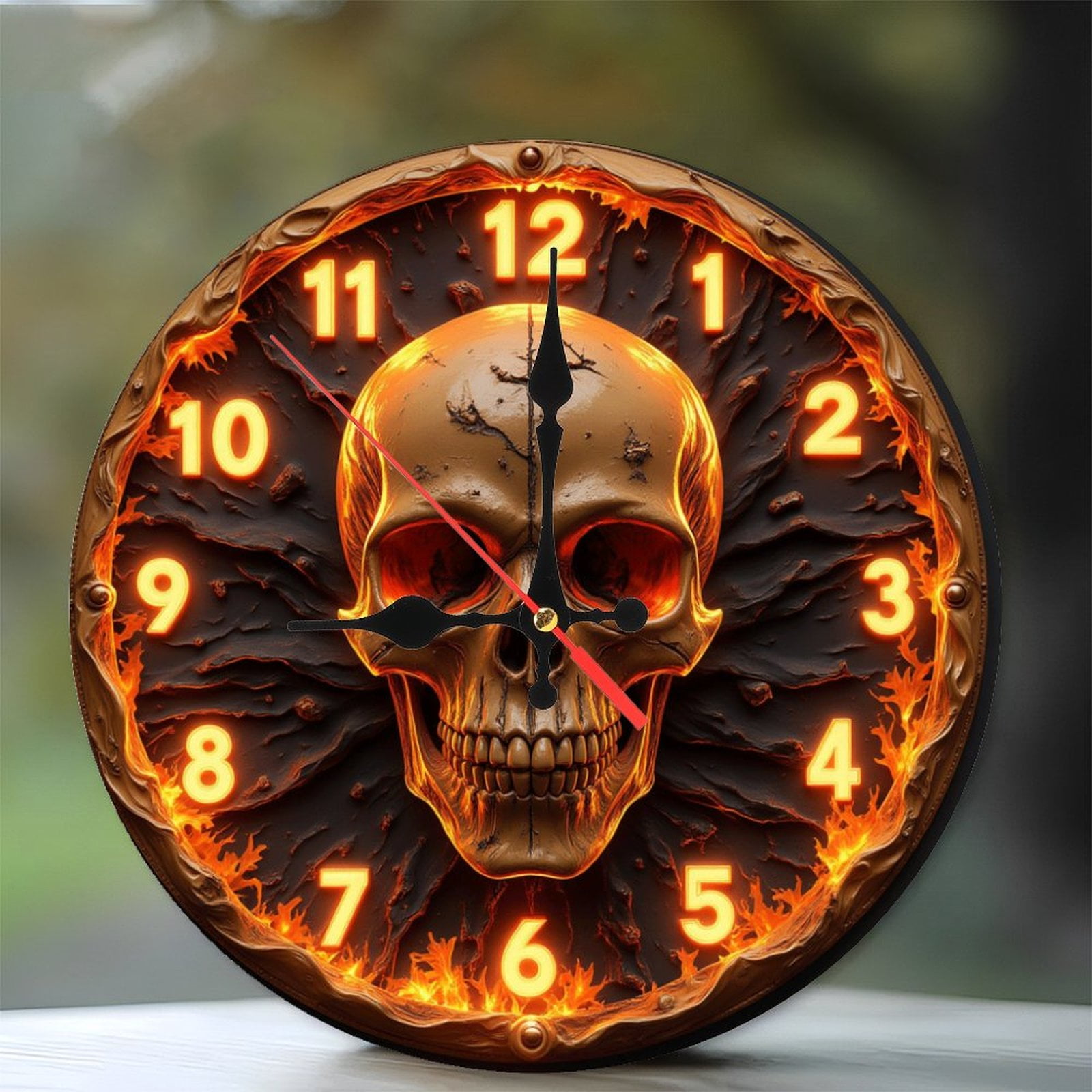 Unique Decorative Wall Clock with Fiery Design And LED Backlight 10 ...