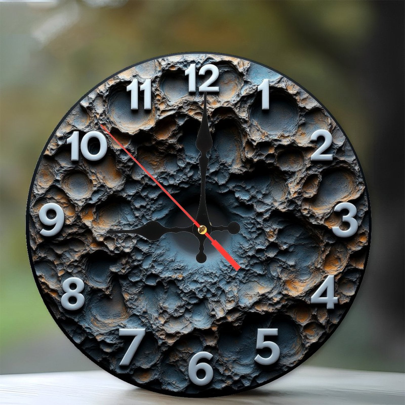 Unique Decorative Wall Clock with Layered Moon Finish Design 10-Inch ...