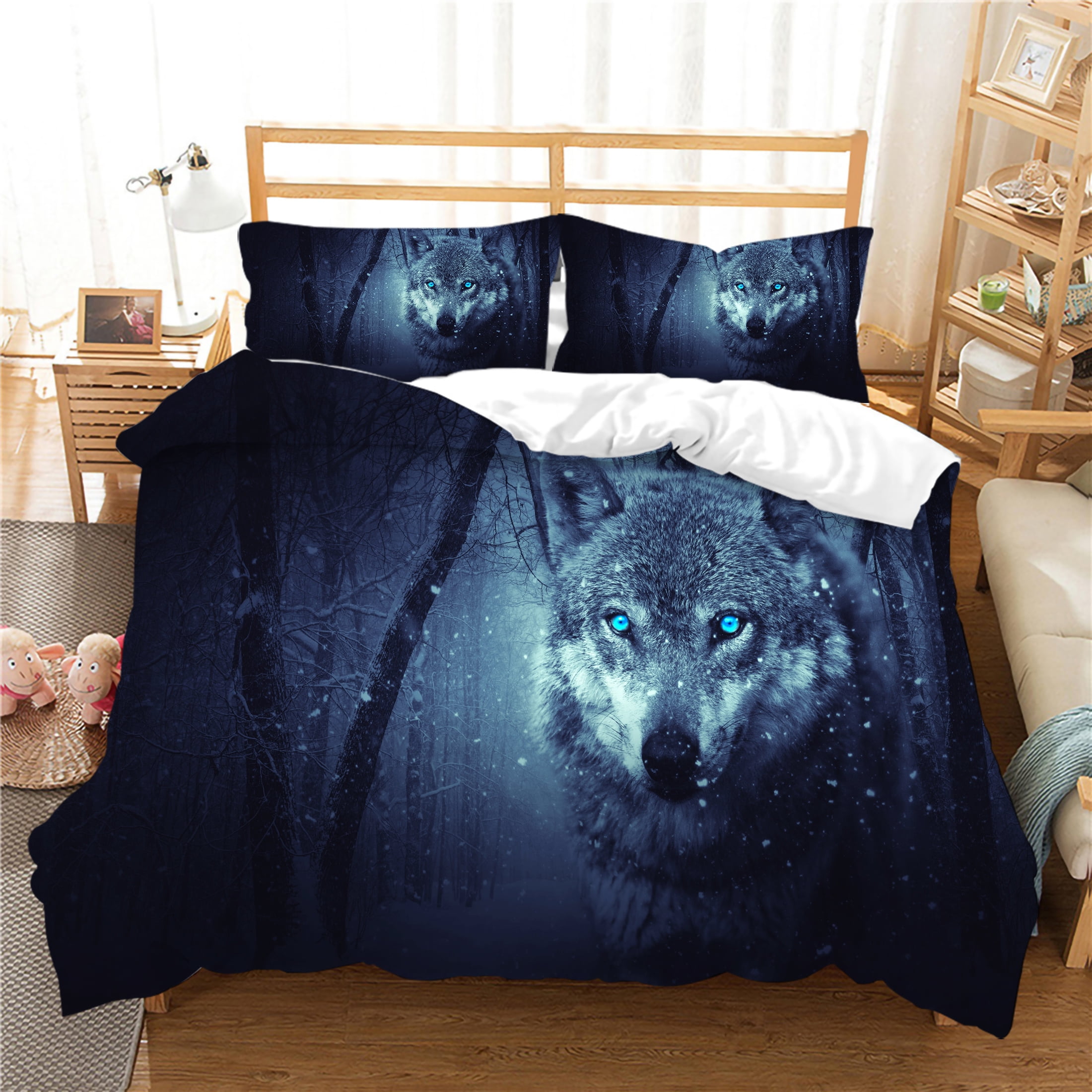 Unique Design Bedding Cover Set 3D Wolf Printed Vintage Home Decor ...