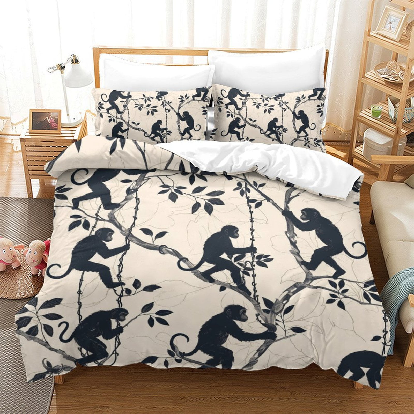 Unique Design Bedroom Decor 3D Monkey Printed Bedspreads 2/3pcs ...