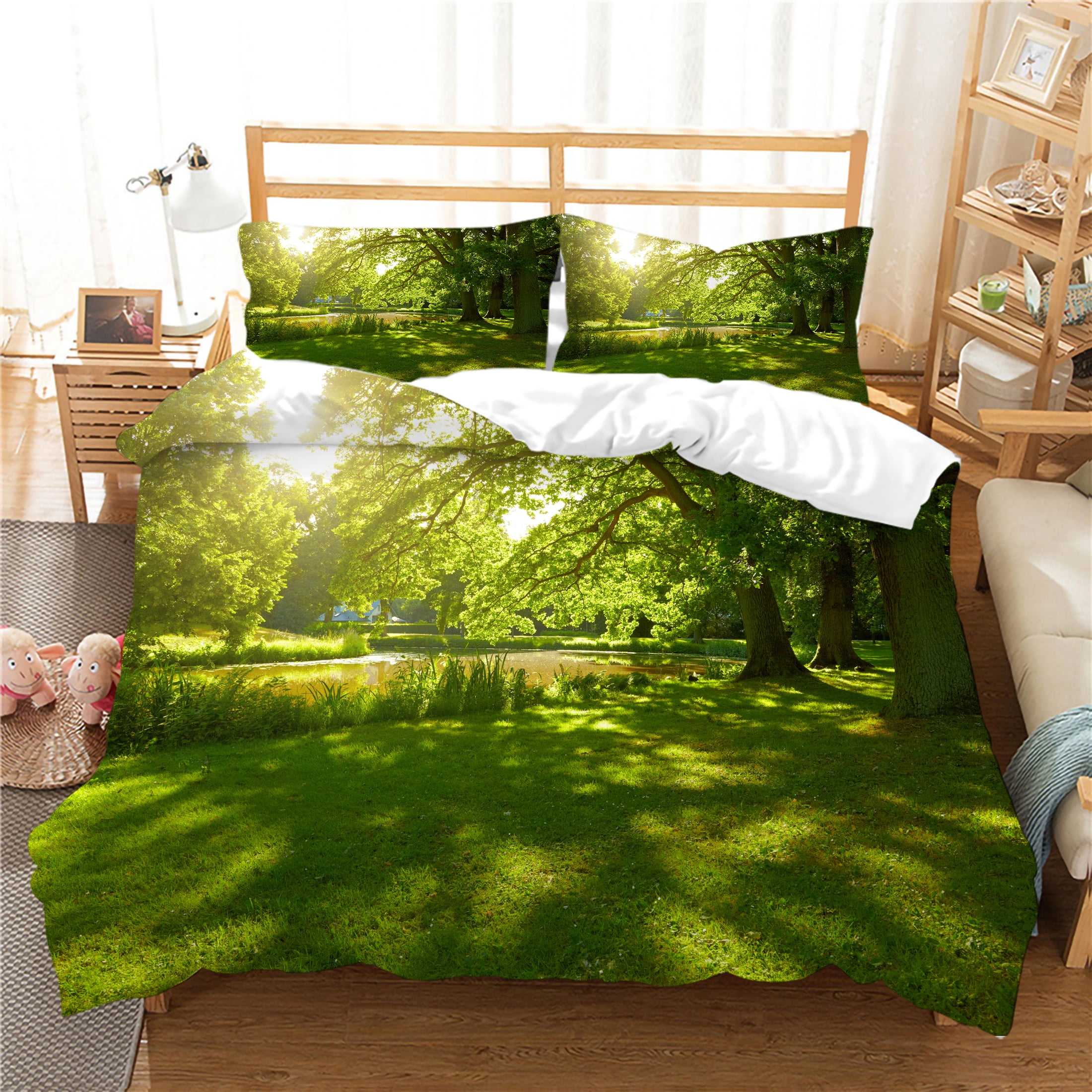 Unique Design Duvet Covers Green Shade Style Bedding Set Man Woman Home ...