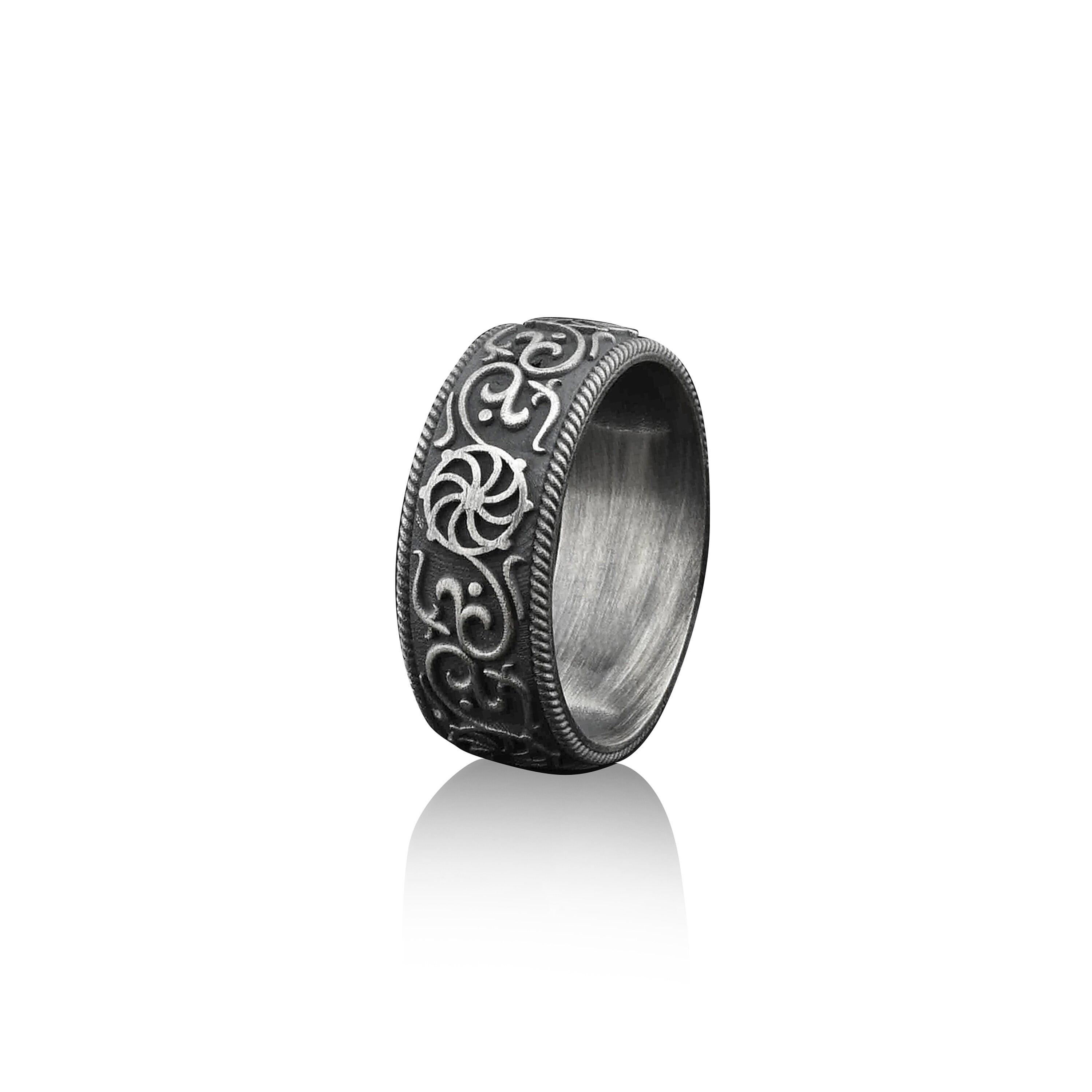 Unique Design Handmade Sterling Silver Men Band Ring, Silver Men ...