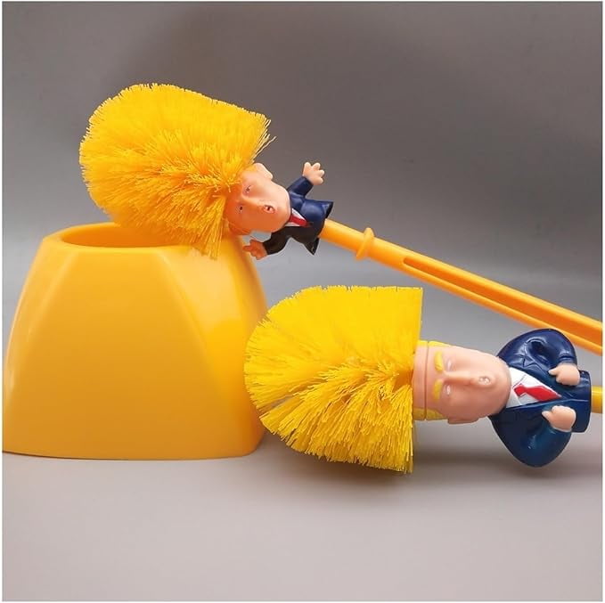 Unique Design Toilet Brush And Holder President Doll With Drip-Proof ...
