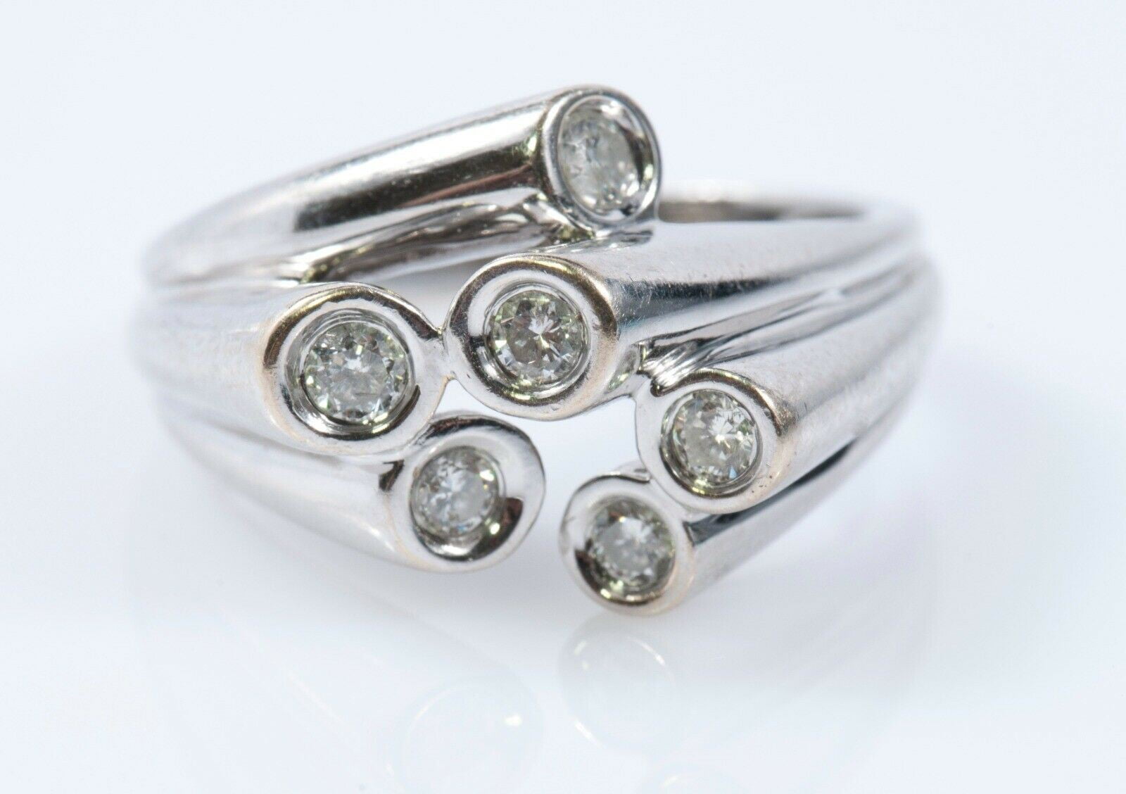 Unique Designer Open Cuff Diamond Engagement Ring, Bubble Style Diamond ...