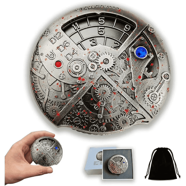 Roulette Mechanical Dice Set, Steampunk Retro D6 D8 D10 D12 Dice, Adult ...